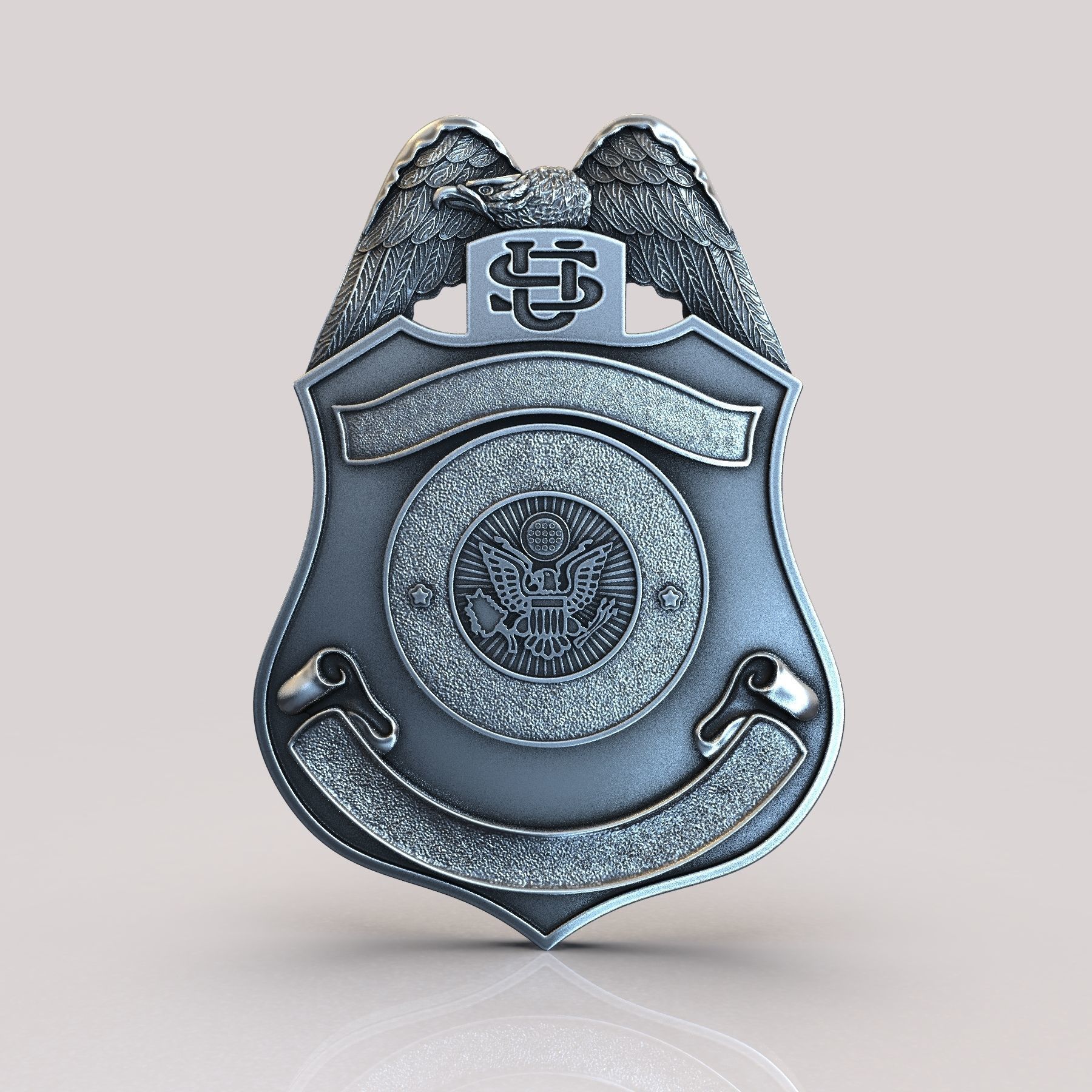 DOS Badge 3D model 3D printable | CGTrader