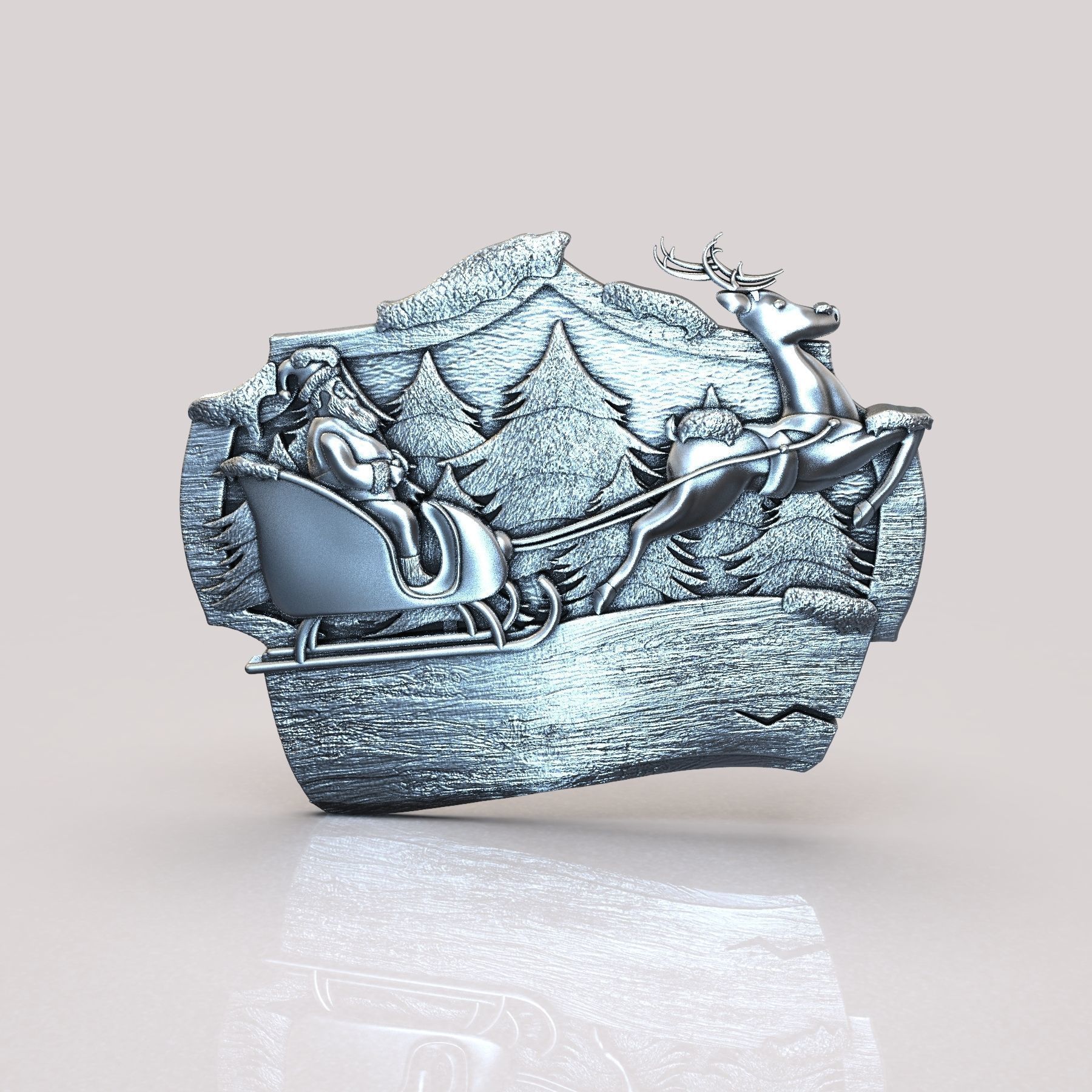 Santa Logo 3D model 3D printable | CGTrader