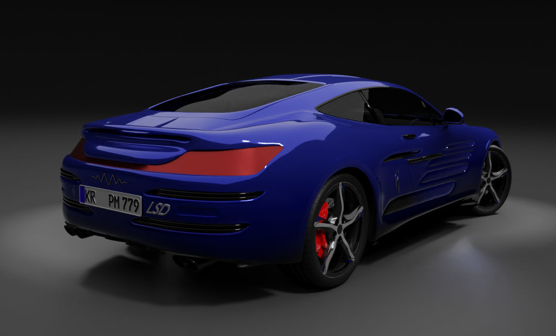 Concept car LSD 3D model rigged | CGTrader