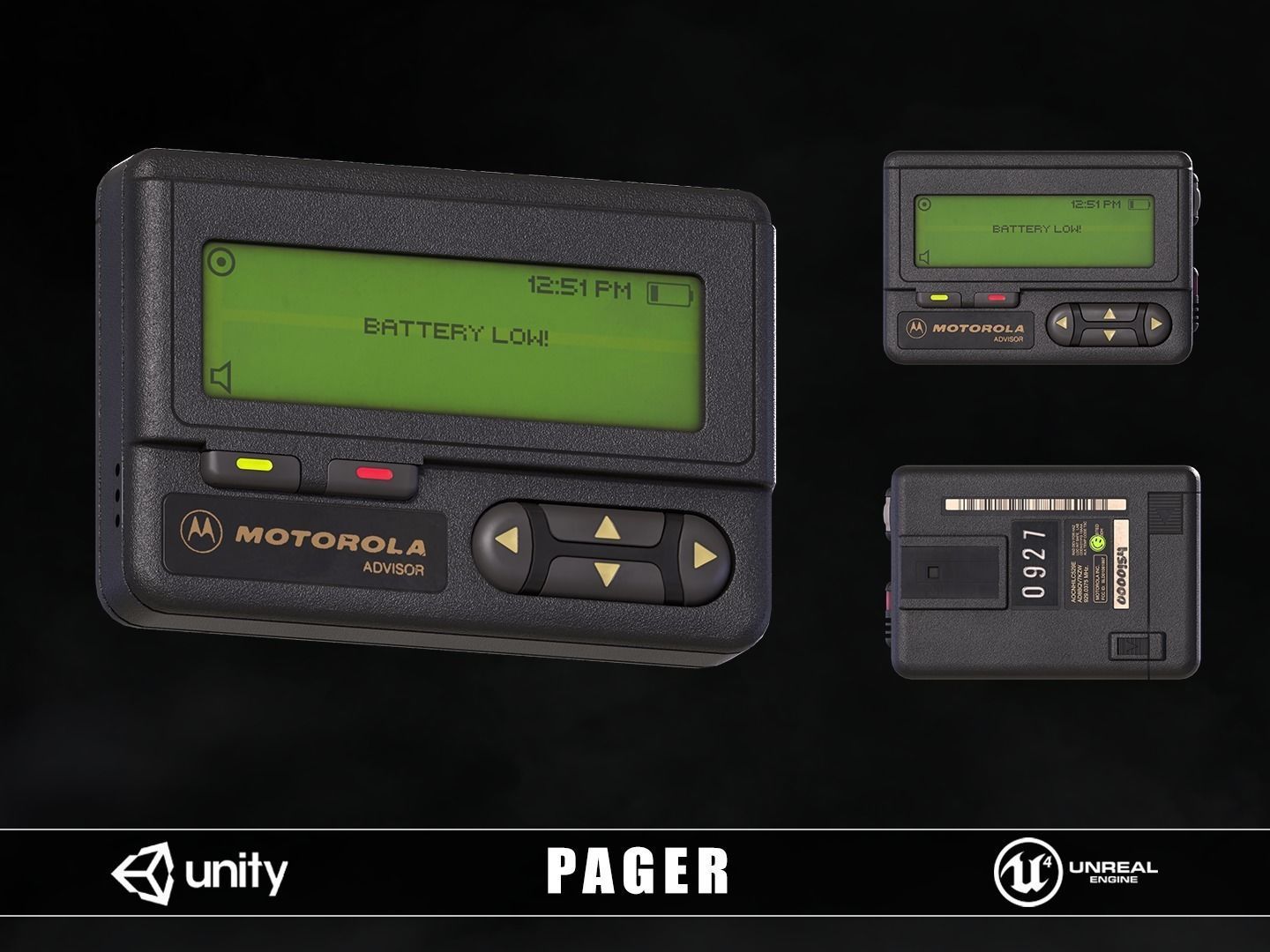 3D model Pager VR / AR / low-poly | CGTrader