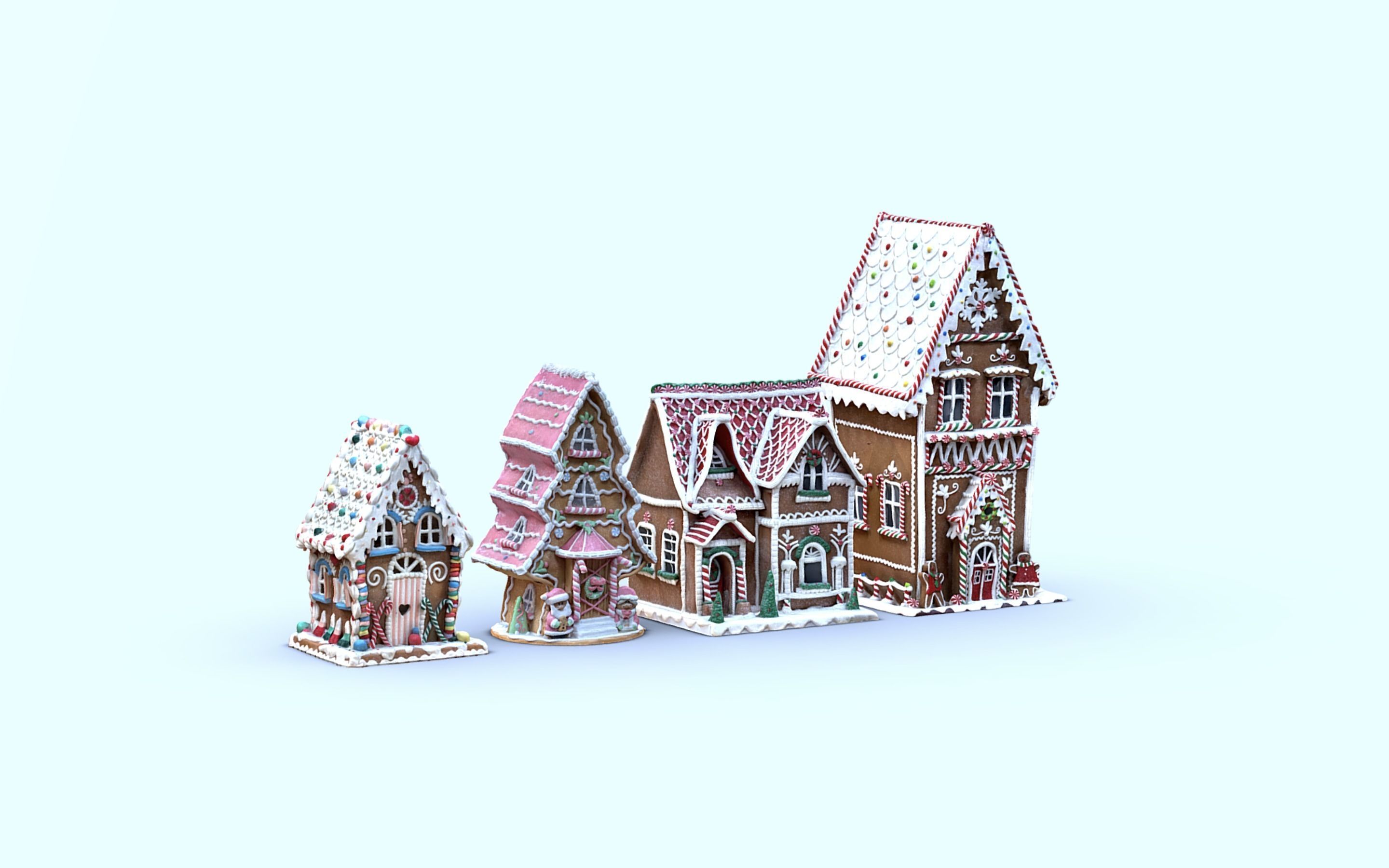 Gingerbread Houses Scan Pack 3D model | CGTrader
