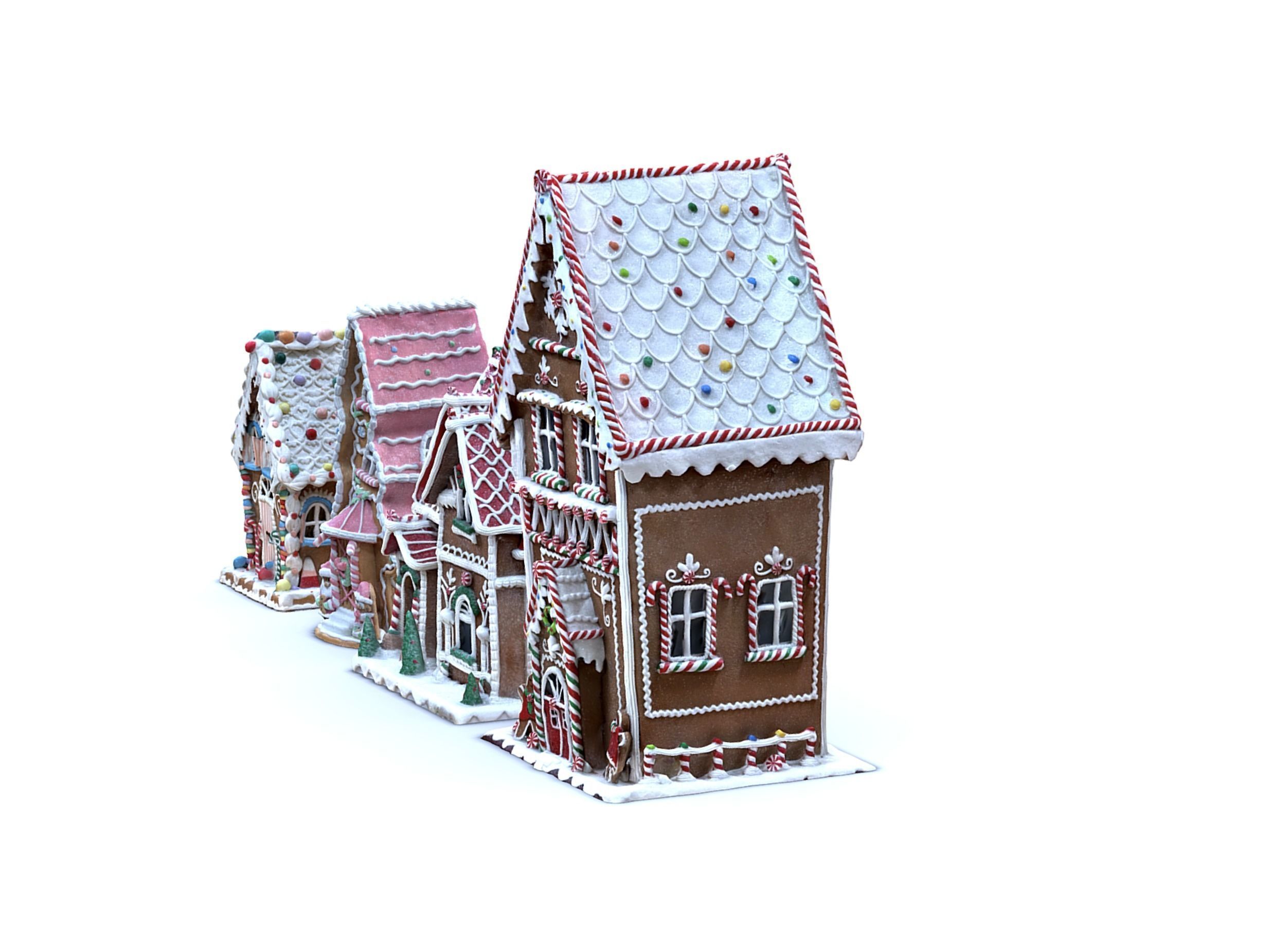 Gingerbread Houses Scan Pack 3D model | CGTrader