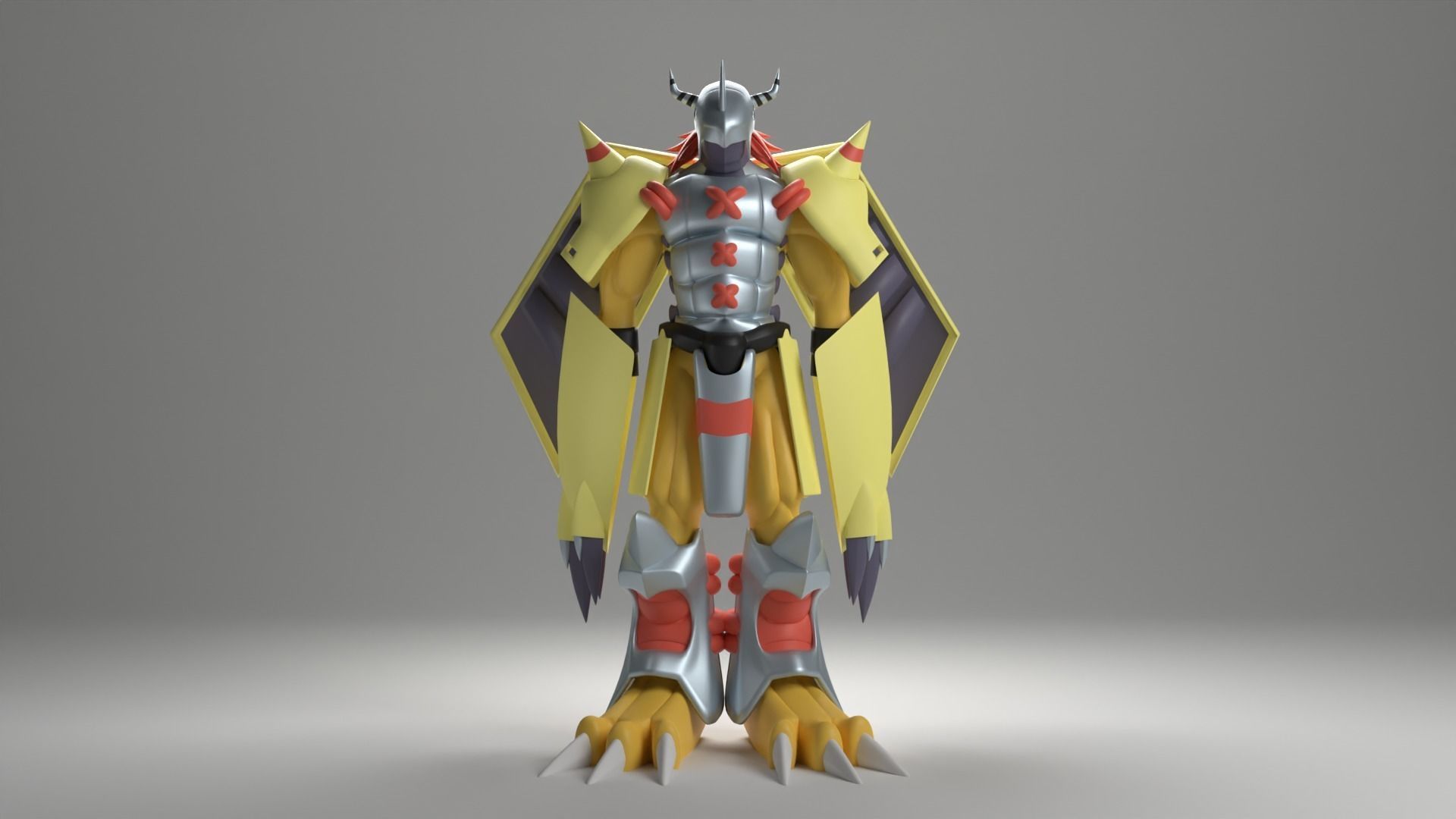WarGreymon - Digimon 3D model rigged | CGTrader