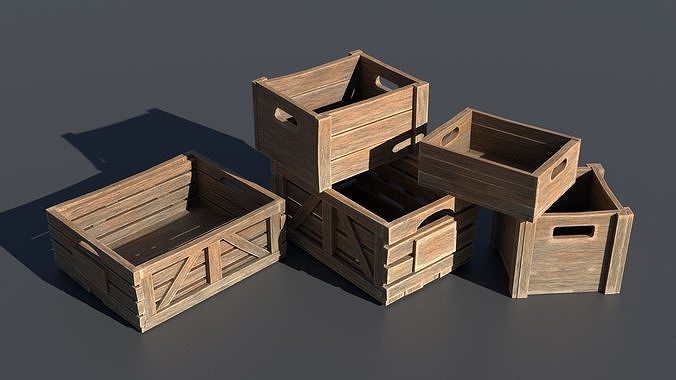 3D model Small Wooden Crates VR / AR / low-poly | CGTrader