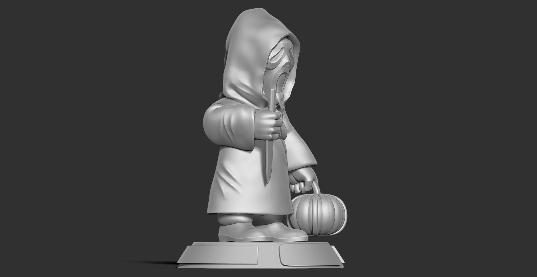 Ghostface halloween figure with pumpkin free 3D model 3D printable ...