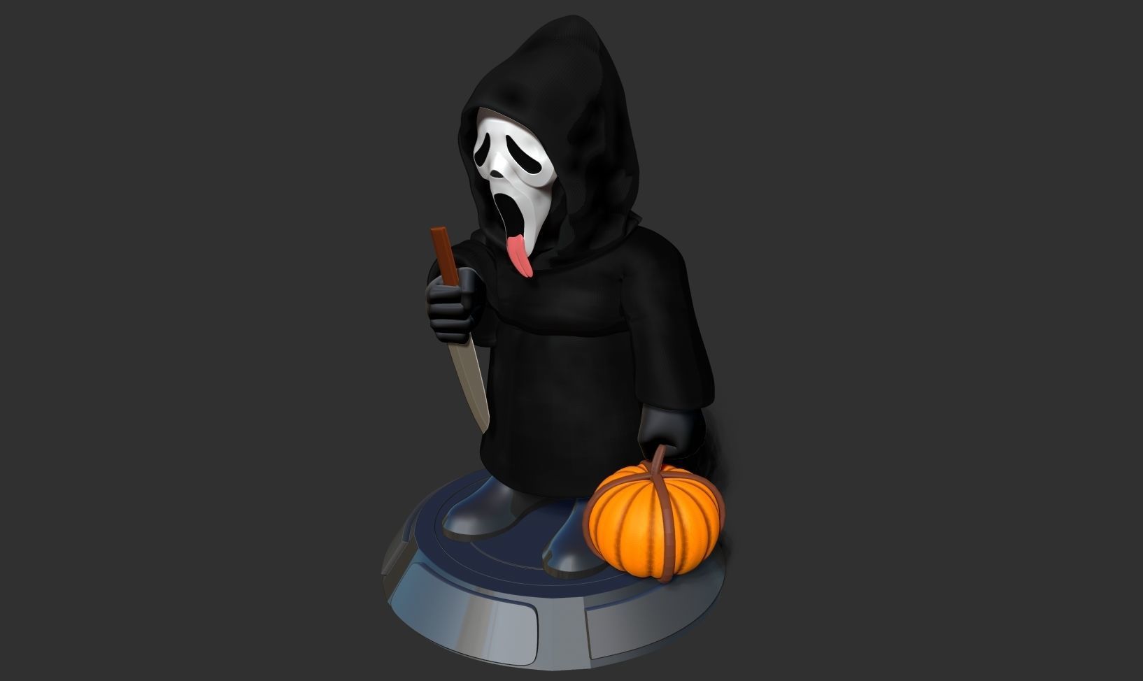 Ghostface halloween figure with pumpkin free 3D model 3D printable ...