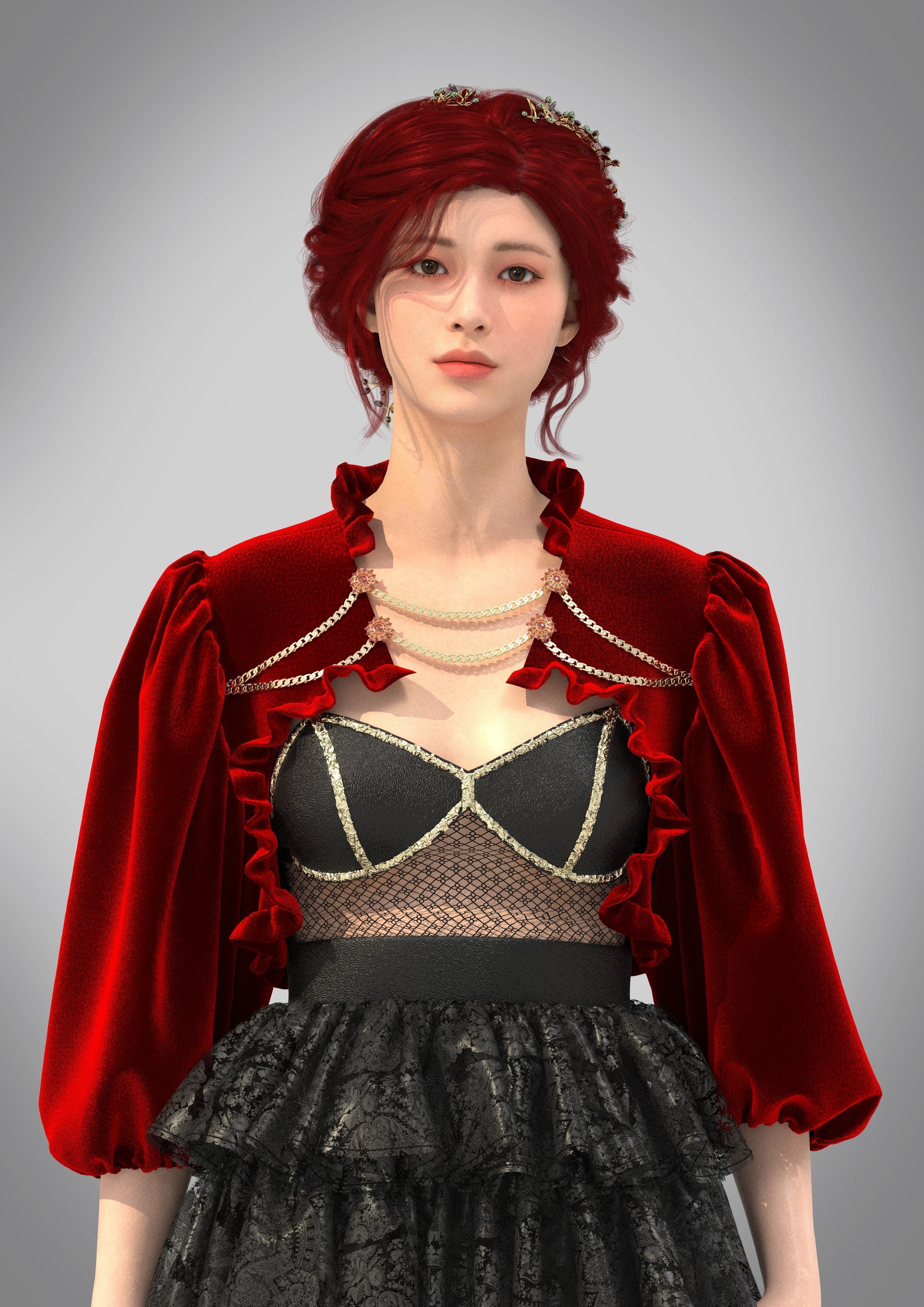 Bra top mini skirt set 3D model | CGTrader