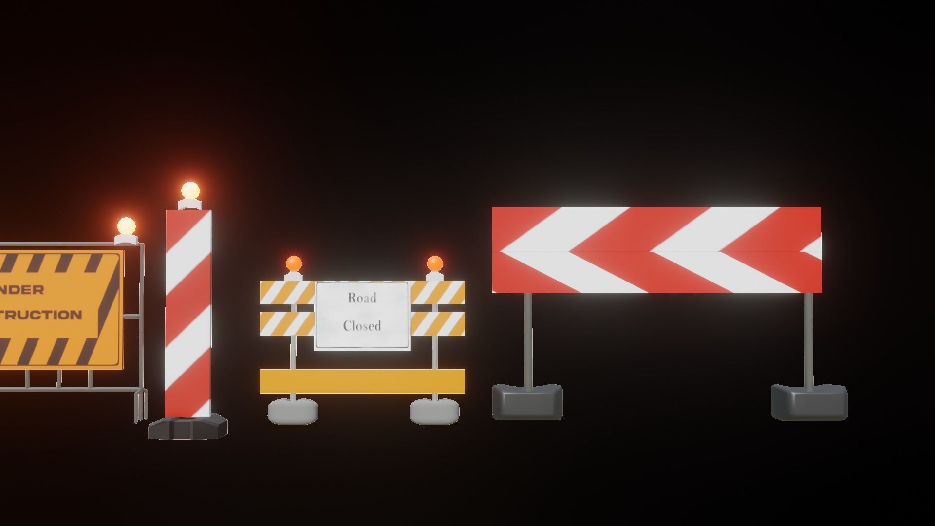 3D model Construction sight signs Collection VR / AR / low-poly | CGTrader