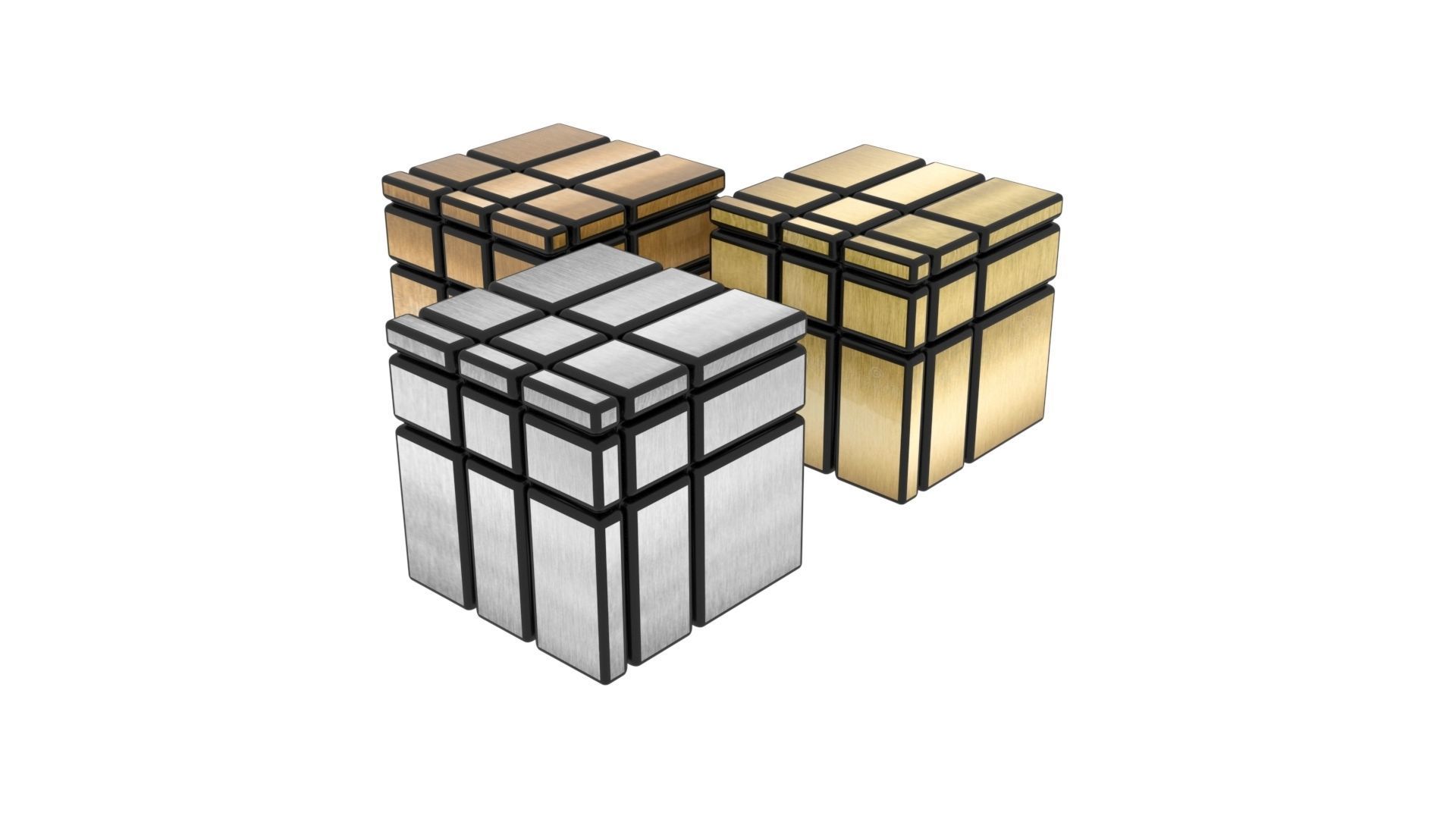 Mirror Cubes 3D model | CGTrader