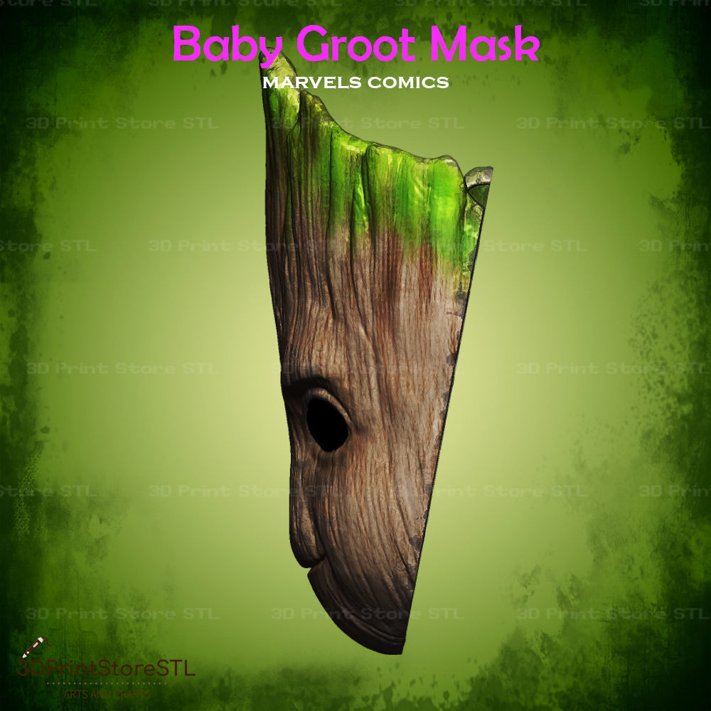 Baby Groot Mask Cosplay Guardians of the Galaxy - STL File 3D model 3D ...