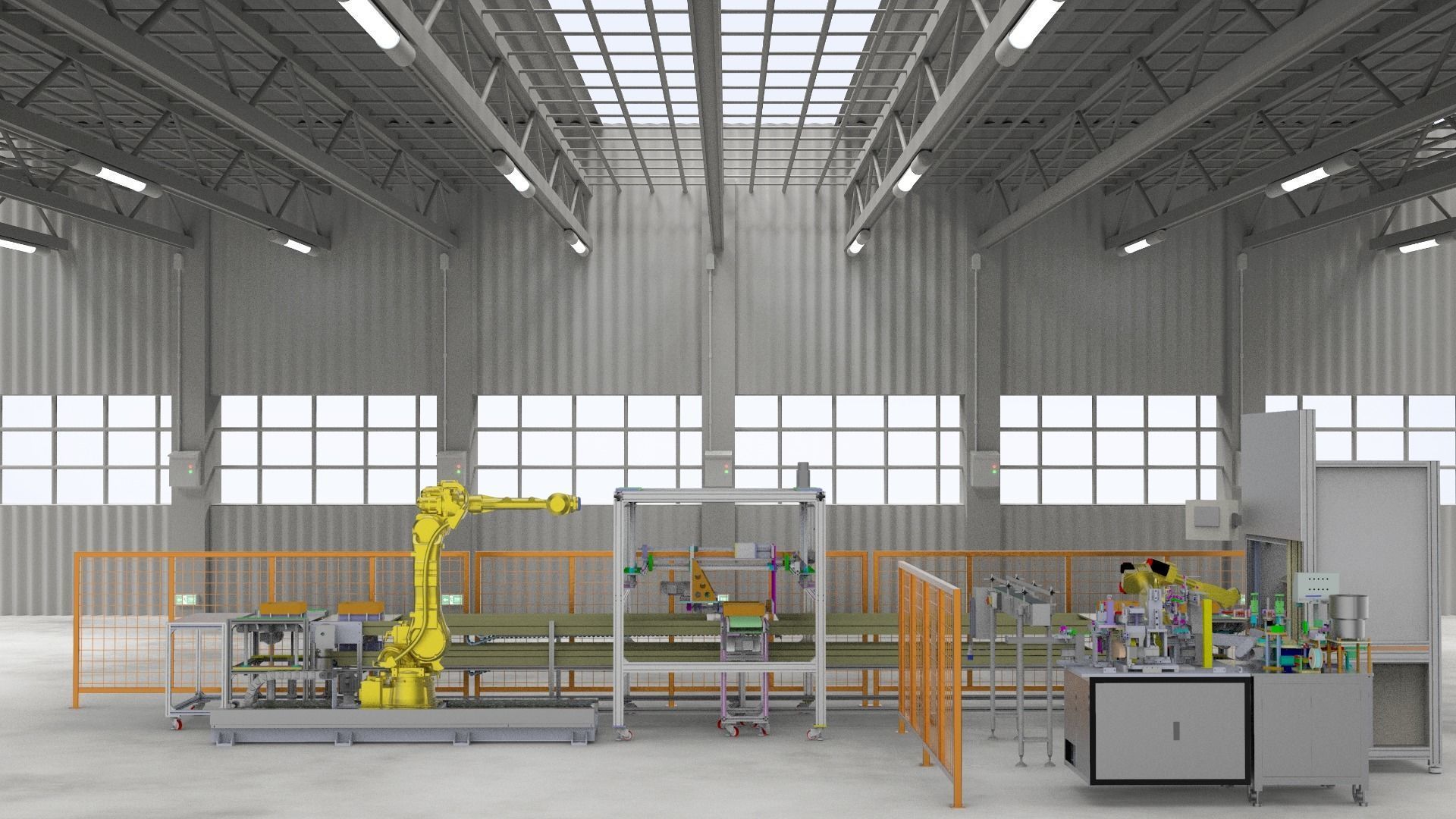 Automatic production line for battery pack electrode welding 3D model ...