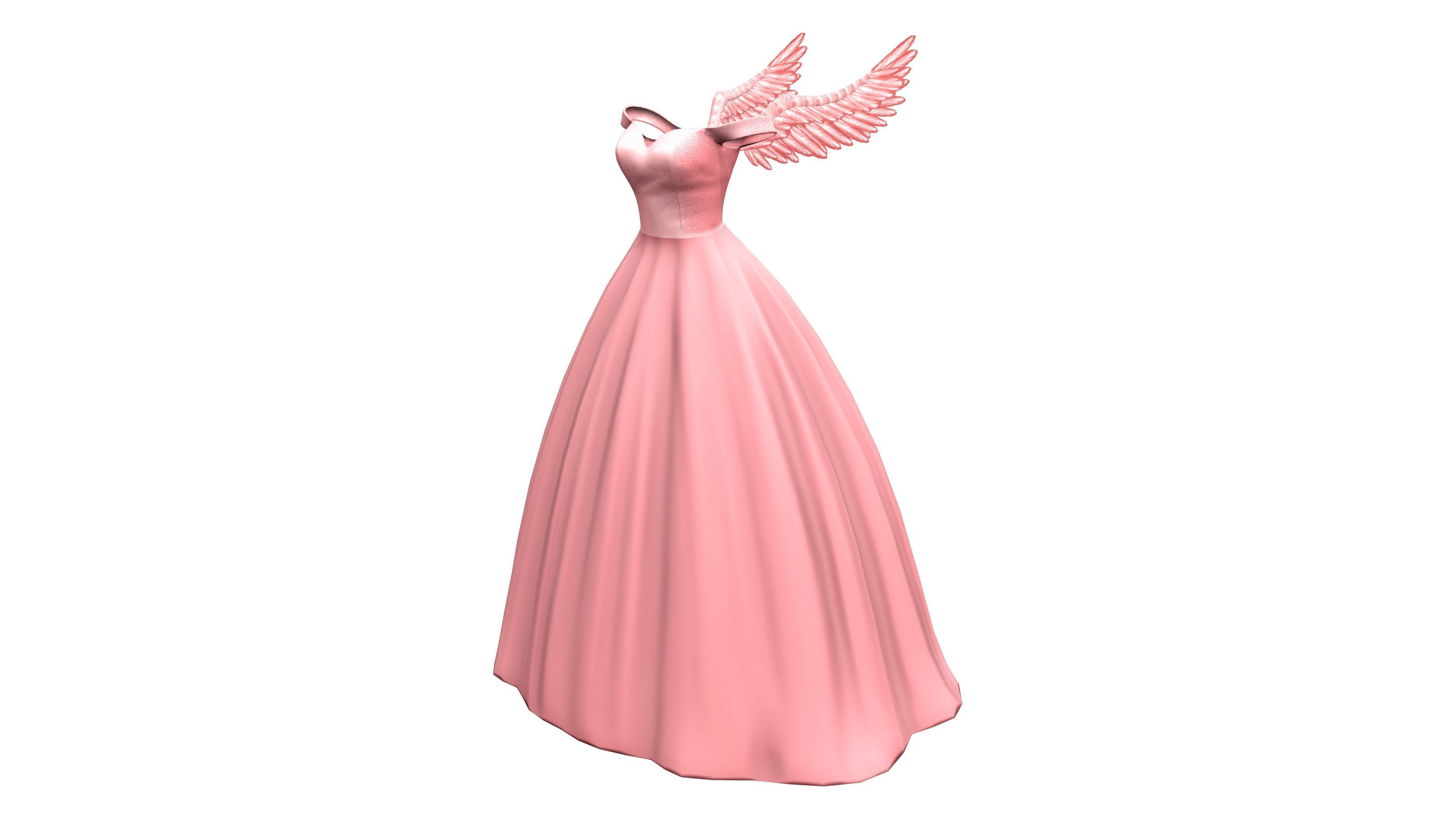 3D model Princess Ball Gown Dress With Wings VR / AR / low-poly | CGTrader
