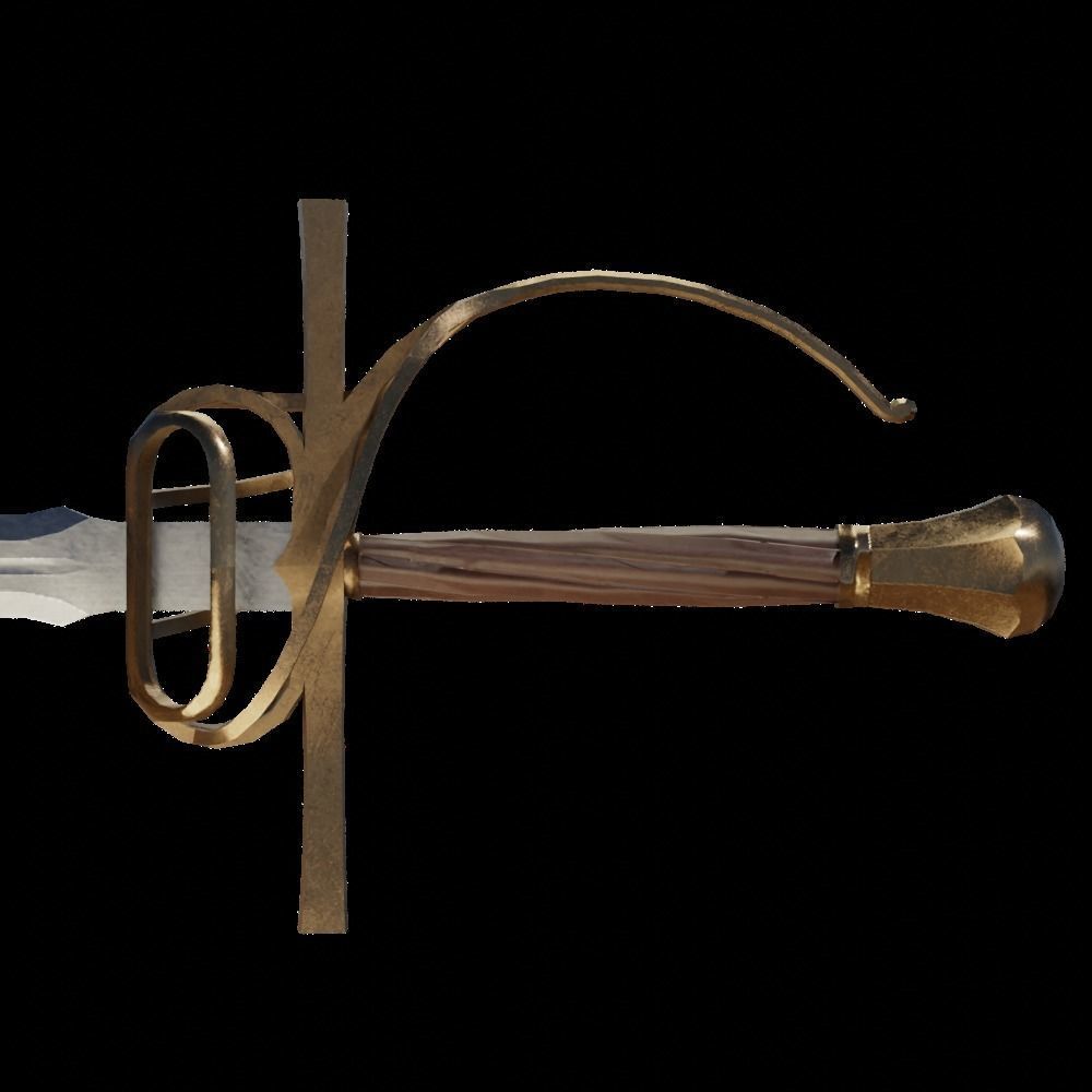 Rapier gold sword with cross free VR / AR / low-poly 3D model | CGTrader