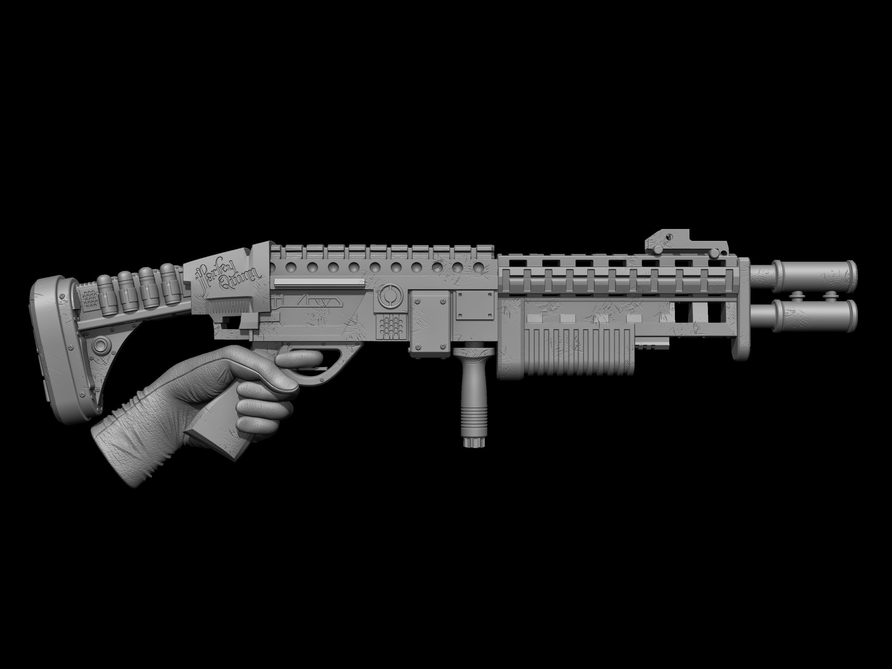 Gun with Hand 01 3D Model 3D model 3D printable | CGTrader