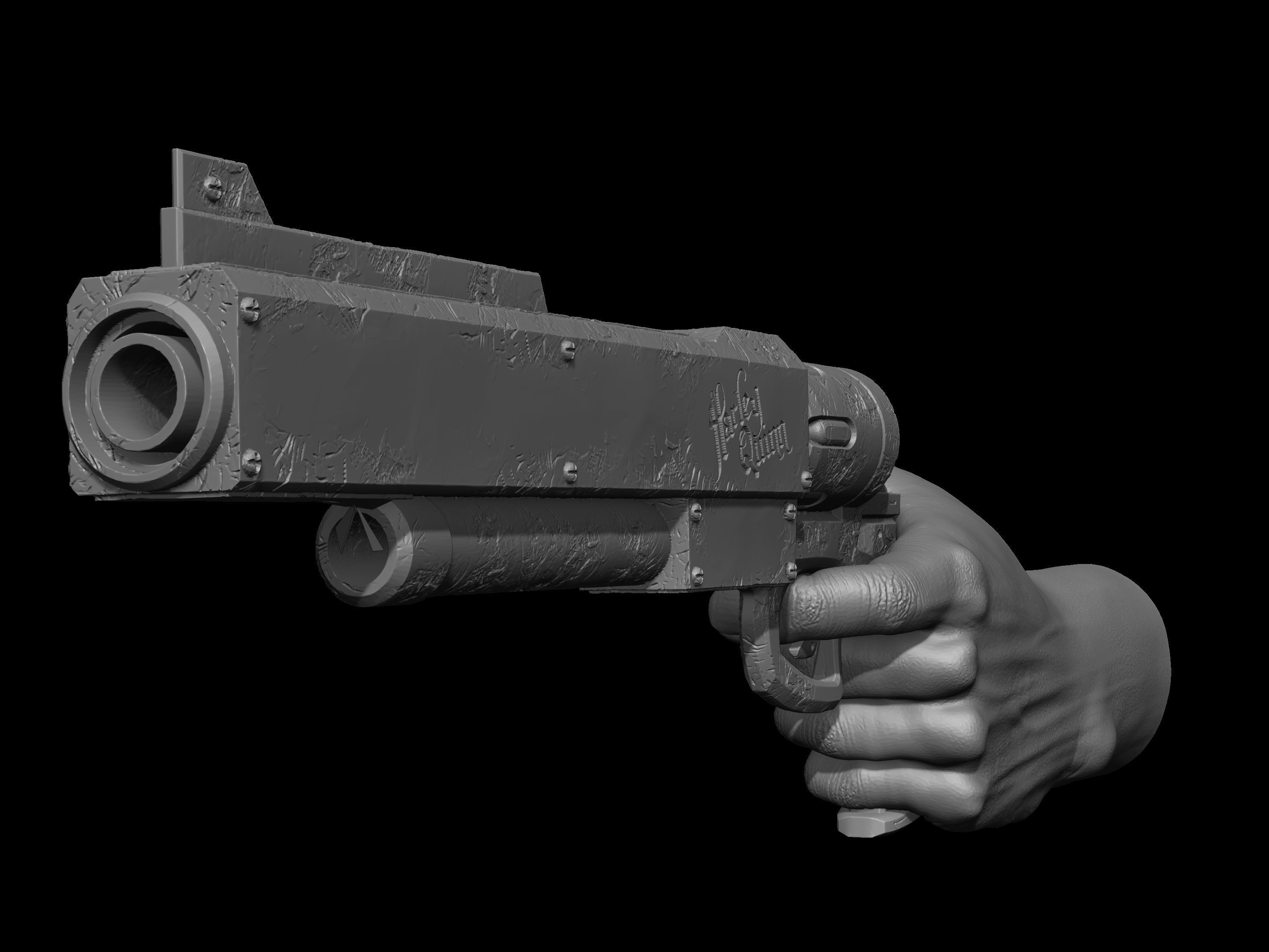 Gun with Hand 02 3D Model 3D model 3D printable | CGTrader