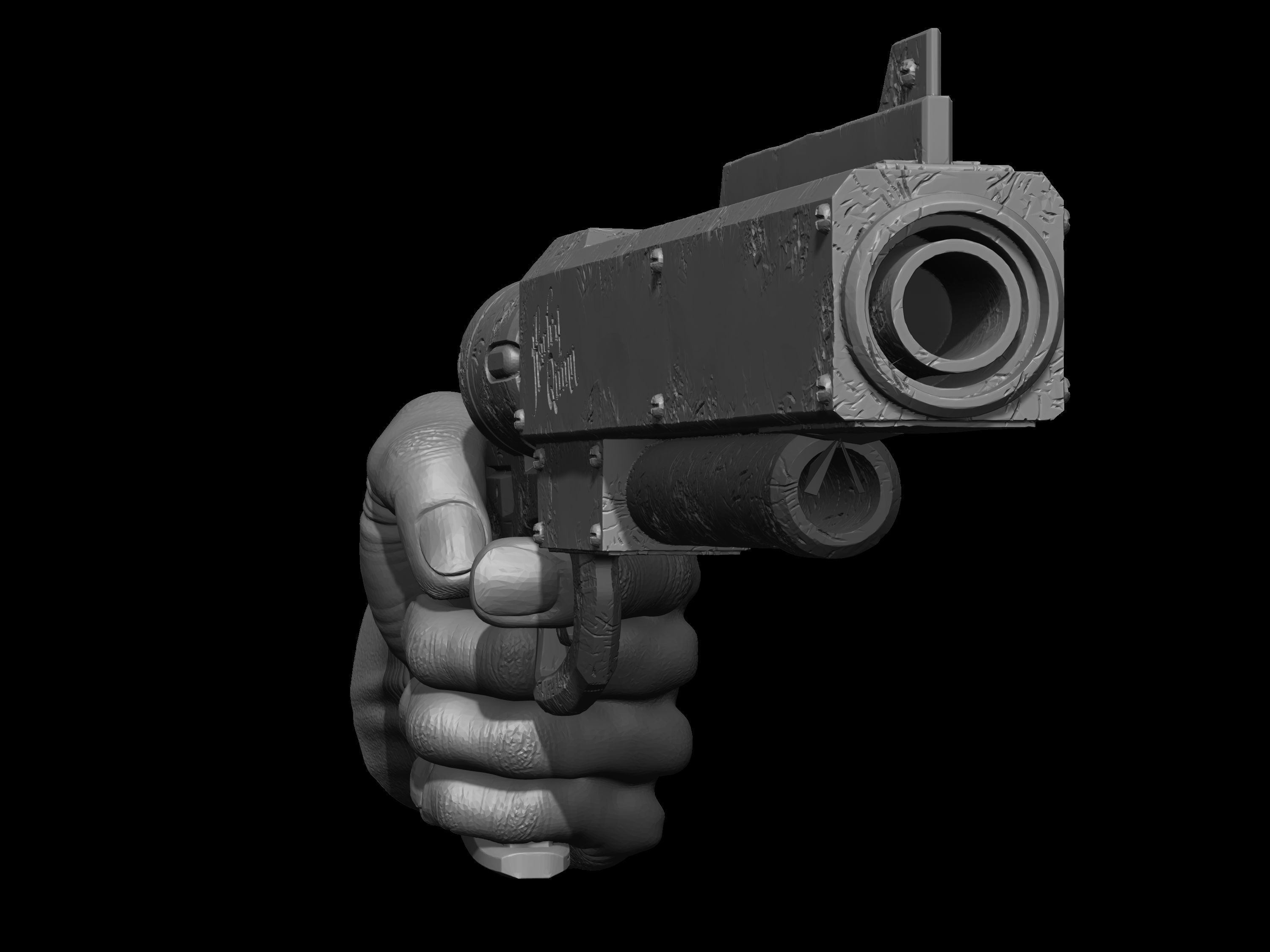 Gun with Hand 02 3D Model 3D model 3D printable | CGTrader