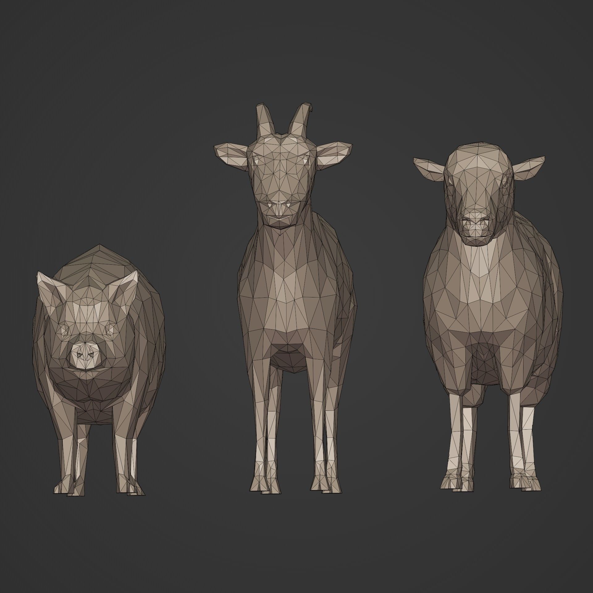 Farm Animals Pack 3D model 3D printable | CGTrader
