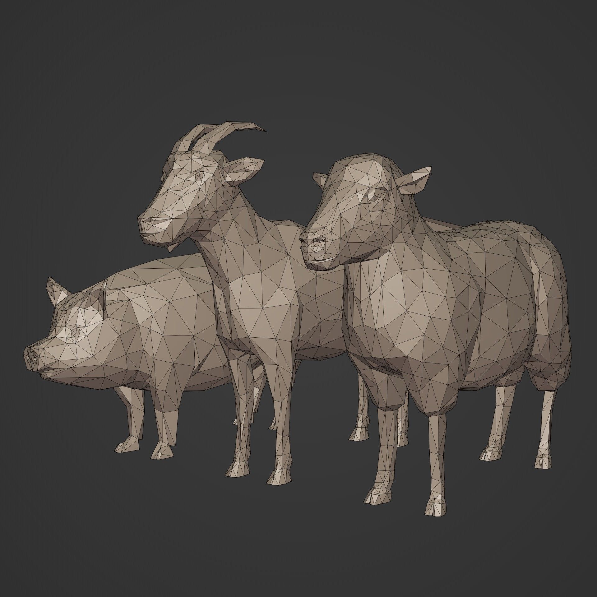 Farm Animals Pack 3D model 3D printable | CGTrader