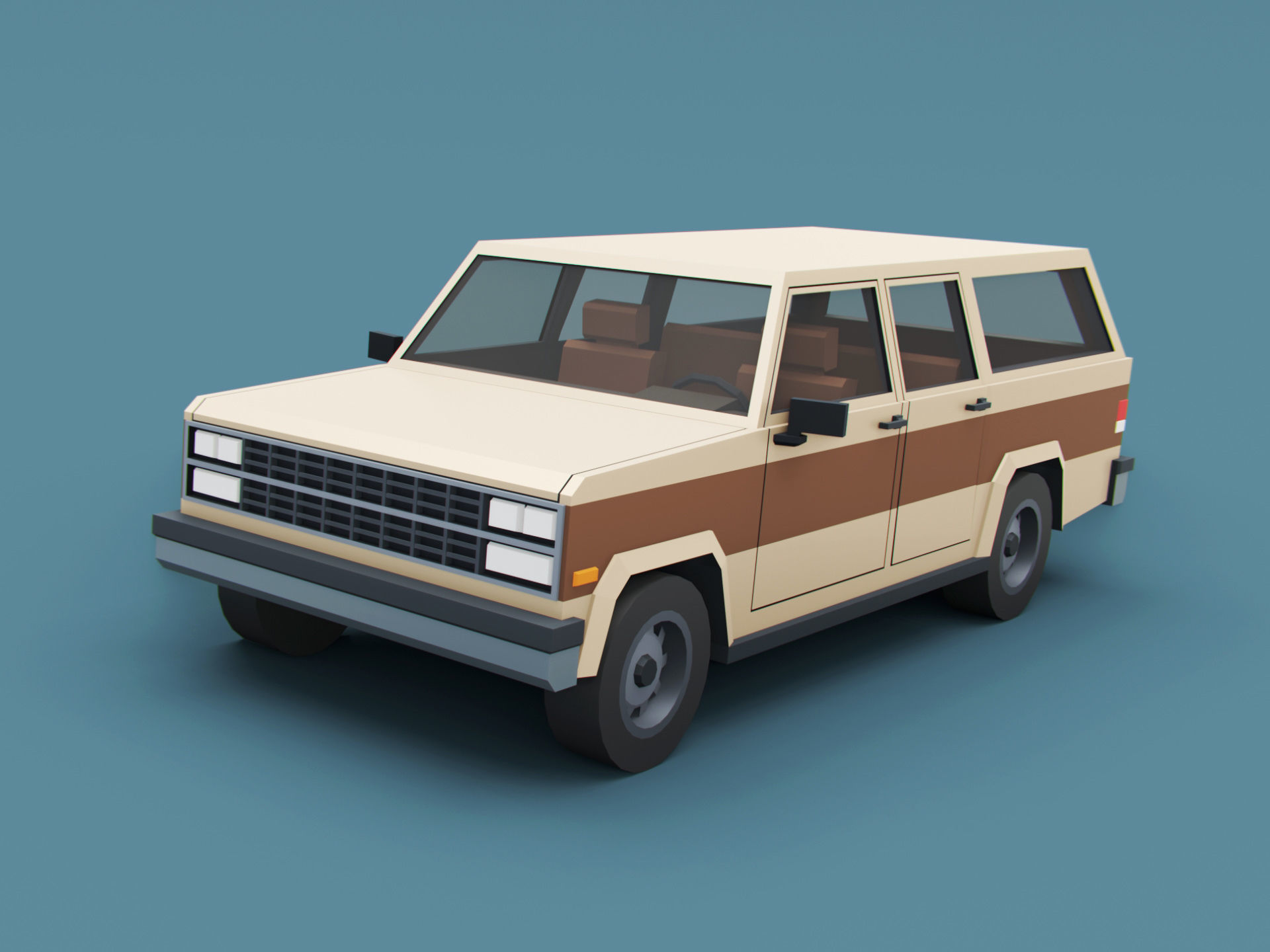 3D model Stylized Cartoon SUV Suburban Car VR / AR / low-poly | CGTrader