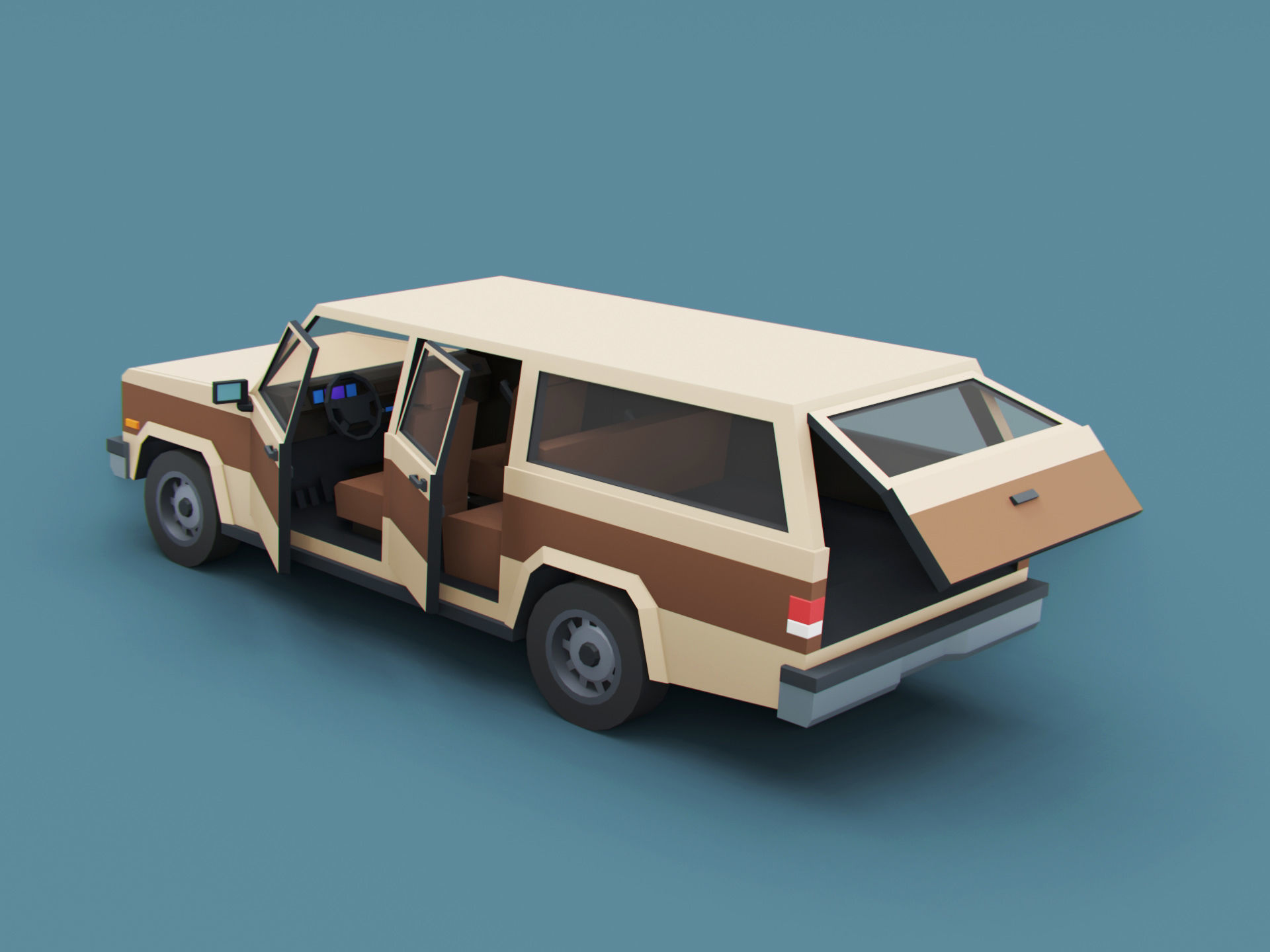 3D model Stylized Cartoon SUV Suburban Car VR / AR / low-poly | CGTrader