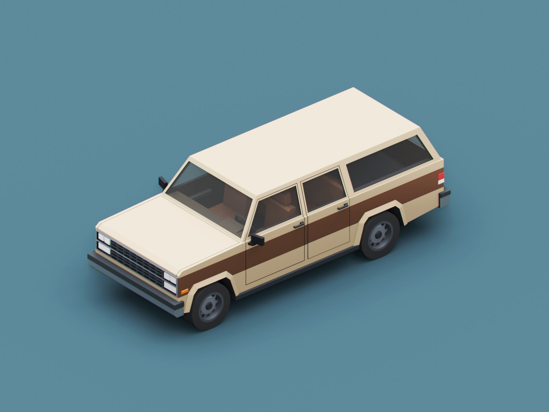 3D model Stylized Cartoon SUV Suburban Car VR / AR / low-poly | CGTrader