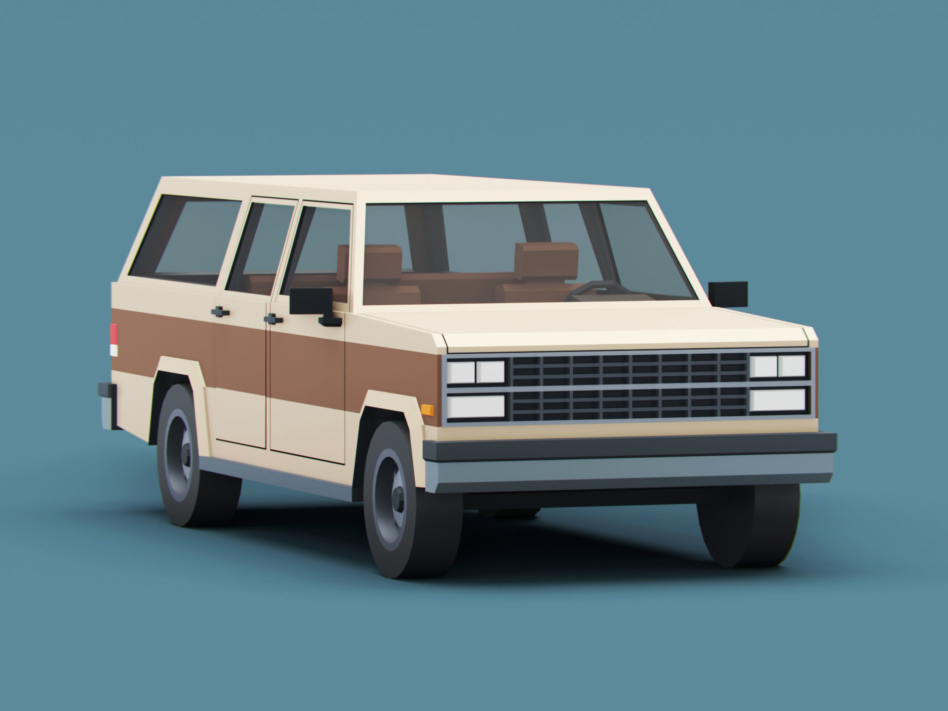3D model Stylized Cartoon SUV Suburban Car VR / AR / low-poly | CGTrader