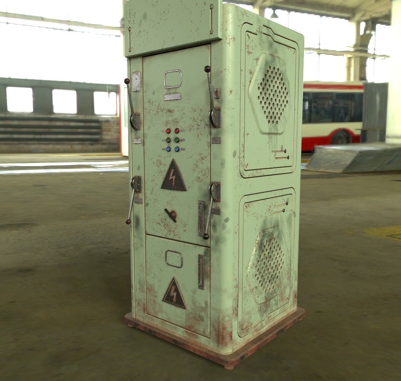 3D model Factory electric unit - Low poly - 4k PBR 3D model UE5 VR / AR ...