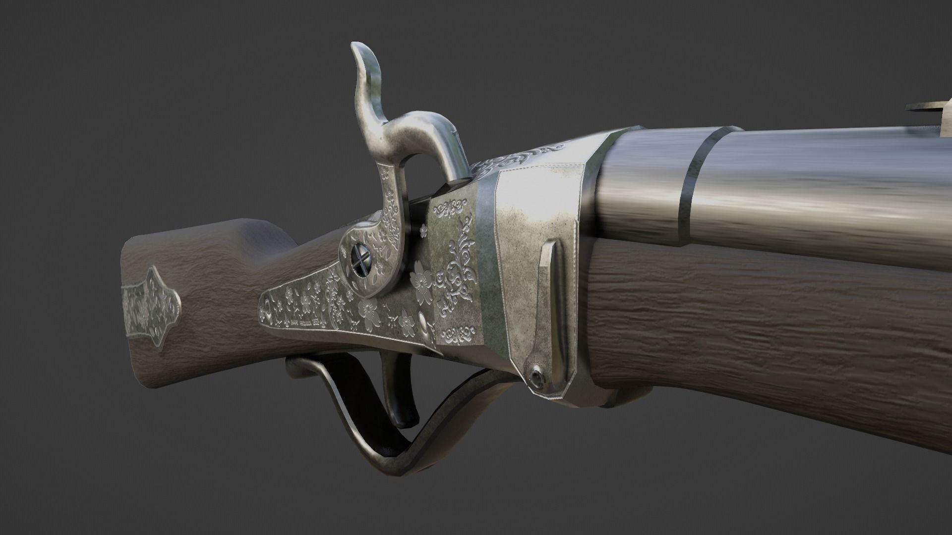 3D model 1862 Sharps Percussion Civil War Carbine VR / AR / low-poly ...