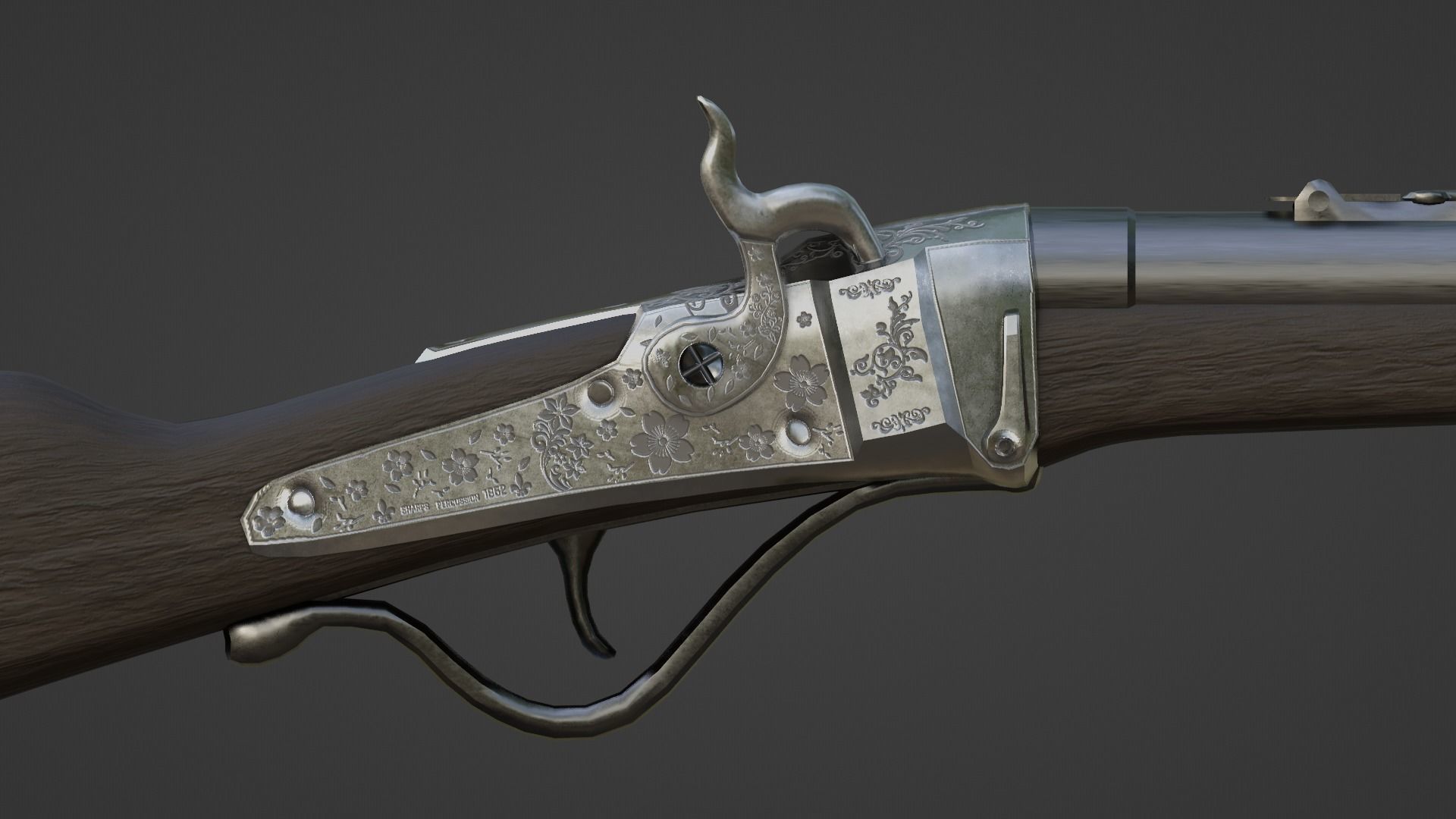 3D model 1862 Sharps Percussion Civil War Carbine VR / AR / low-poly ...