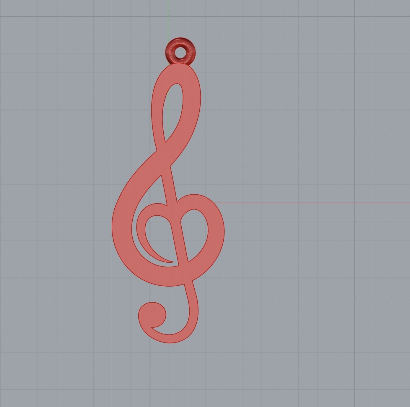 Treble Clef Pendant Music Note 3D model 3D printable | CGTrader