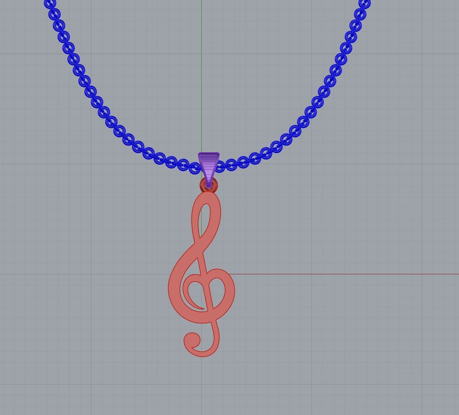Treble Clef Pendant Music Note 3D model 3D printable | CGTrader