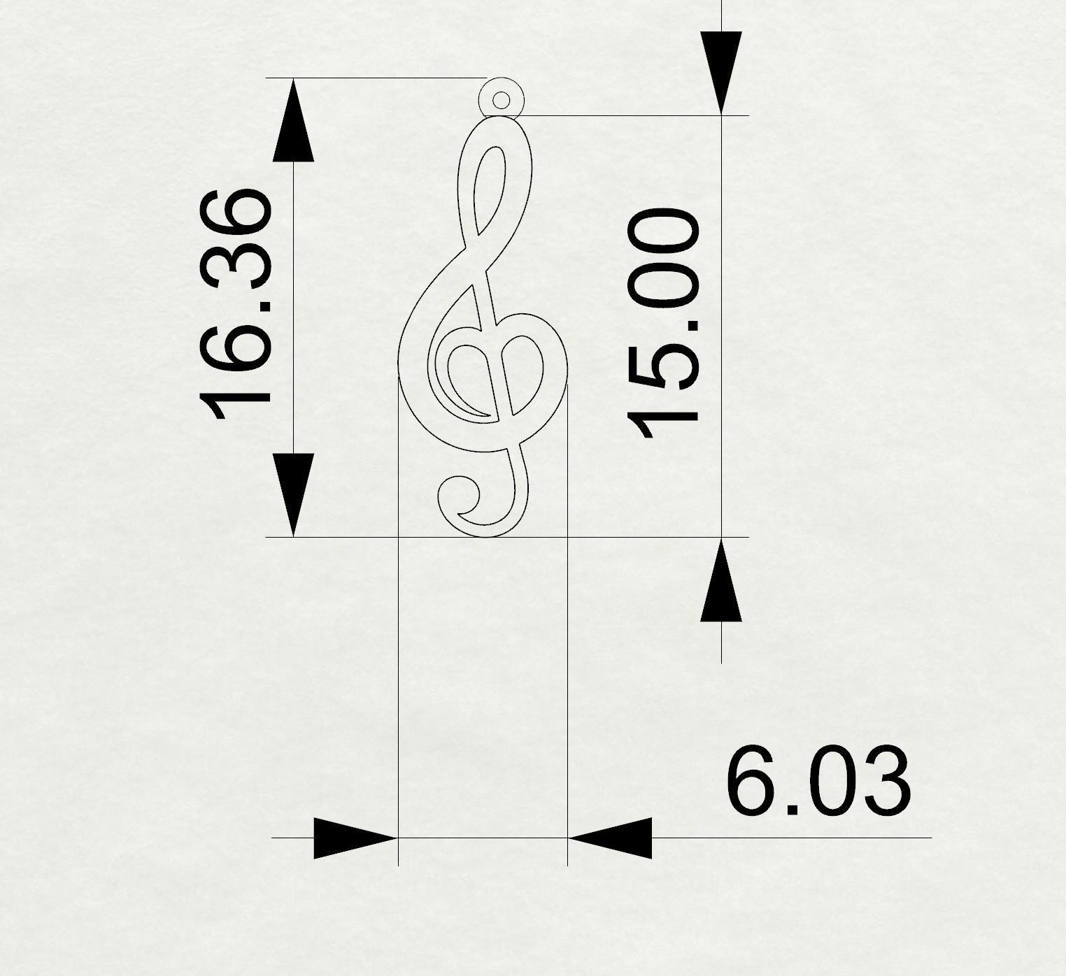 Treble Clef Pendant Music Note 3D model 3D printable | CGTrader