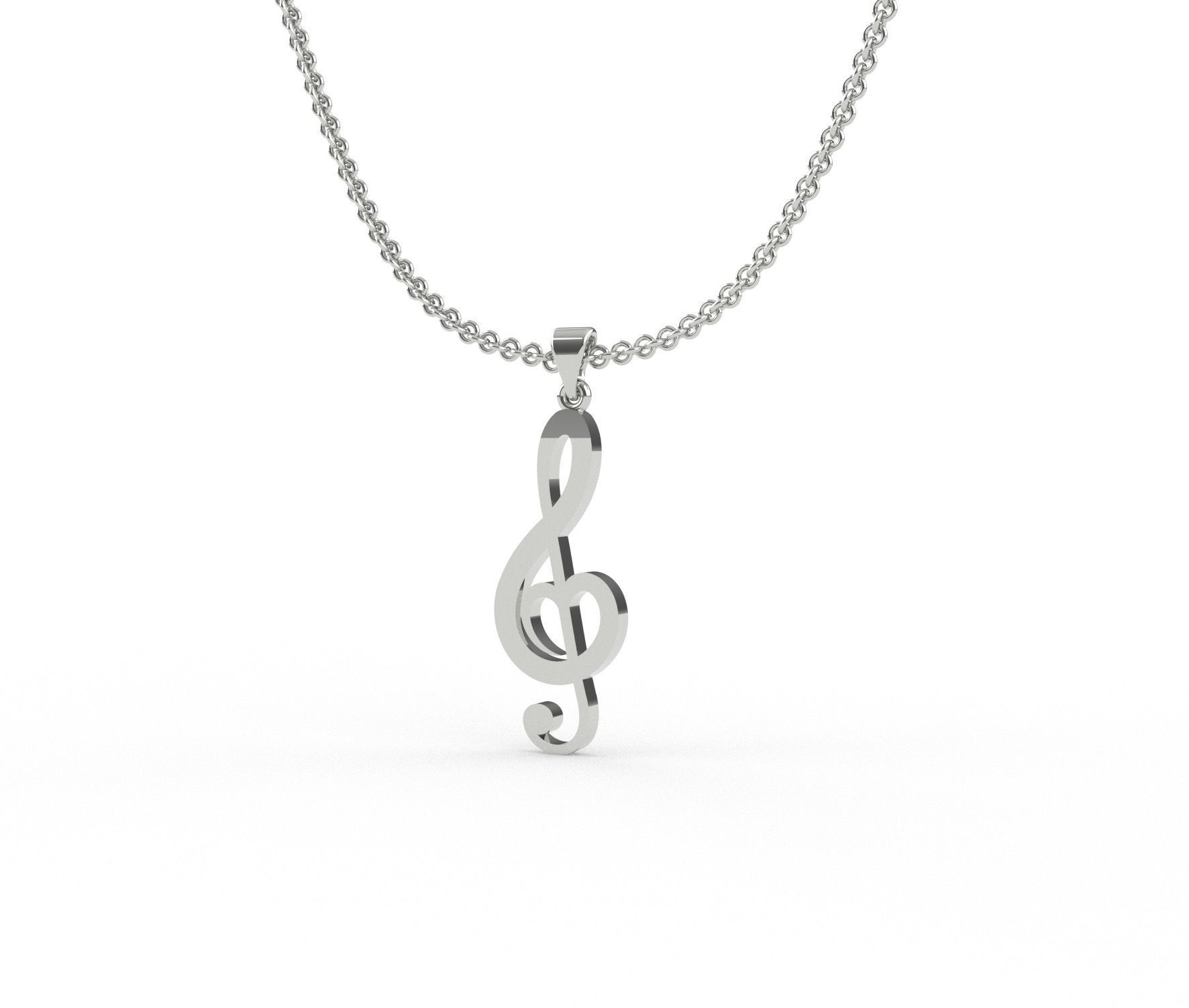 Treble Clef Pendant Music Note 3D model 3D printable | CGTrader