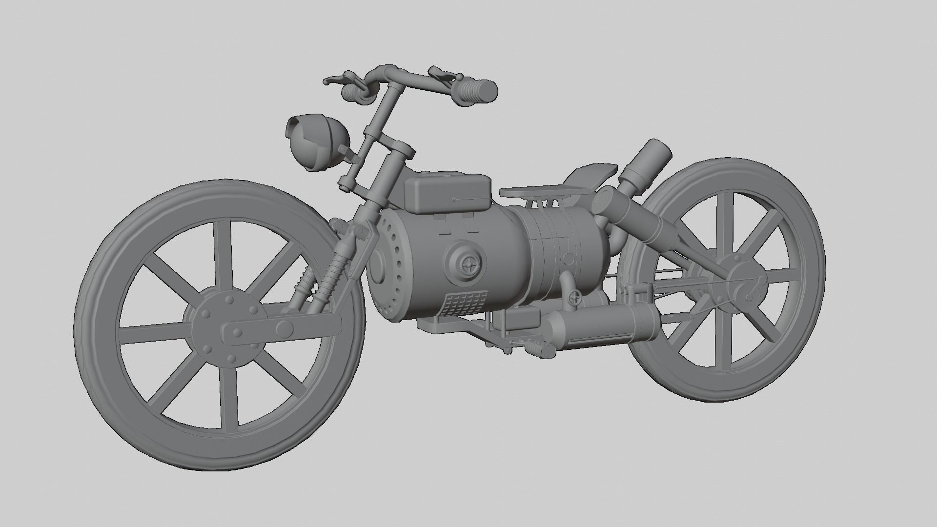 Steampunk Themed Motorbike or Motorcycle 3D model | CGTrader