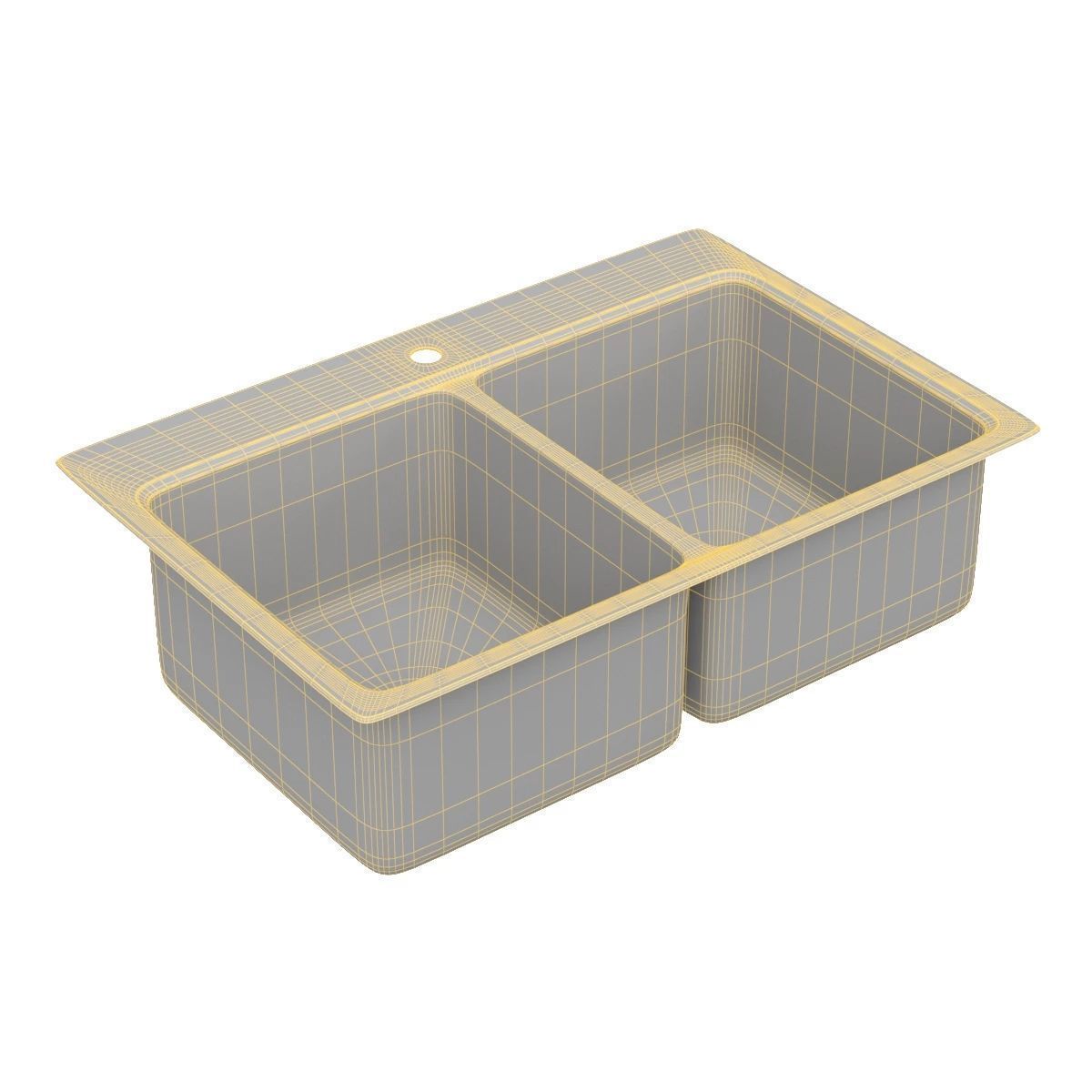 Top-mount Or Undermount Double-equal Kitchen Sink 3D model | CGTrader