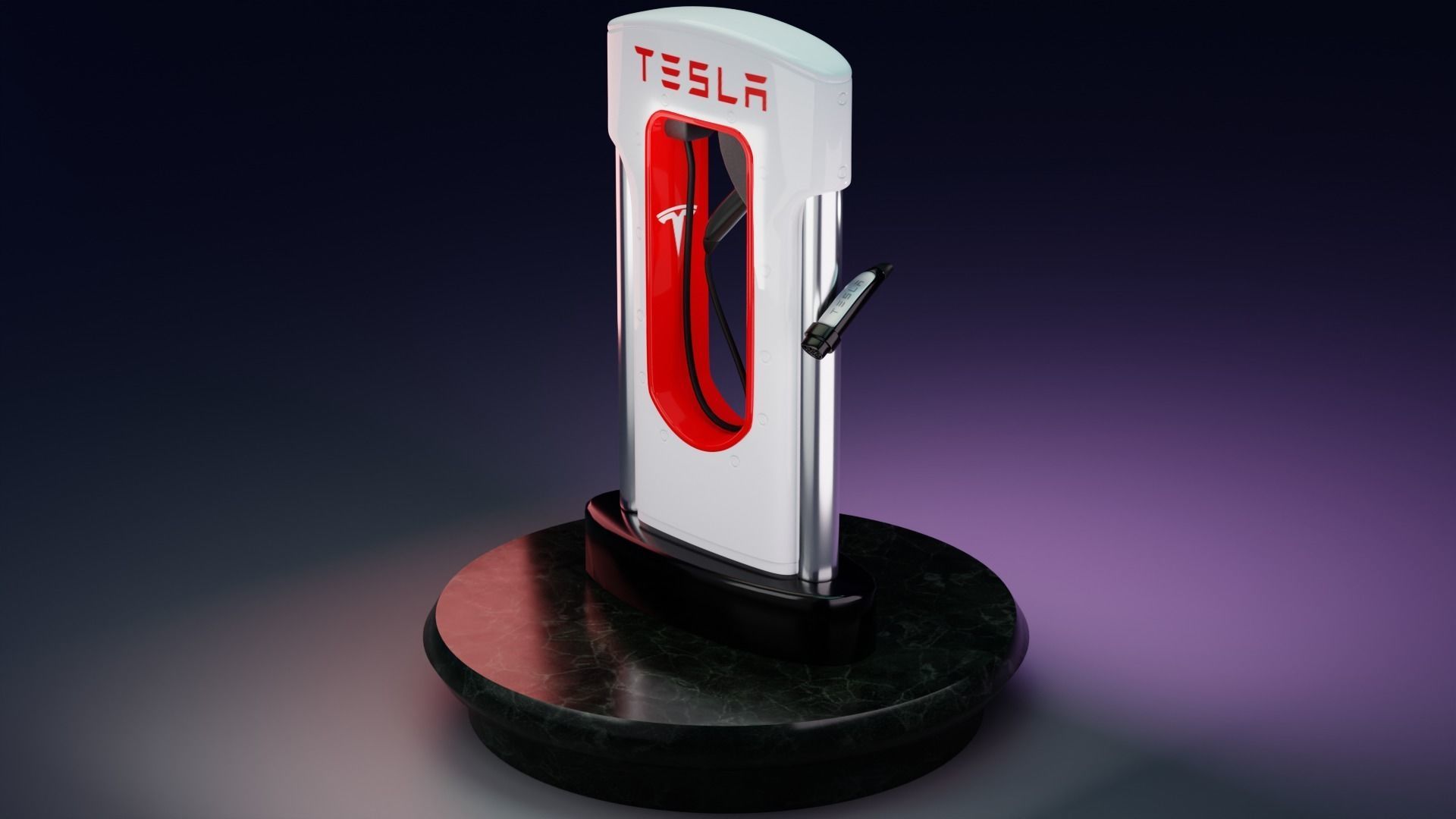 Tesla Electric Vehicle Charging Station and Charge Plug free VR / AR ...