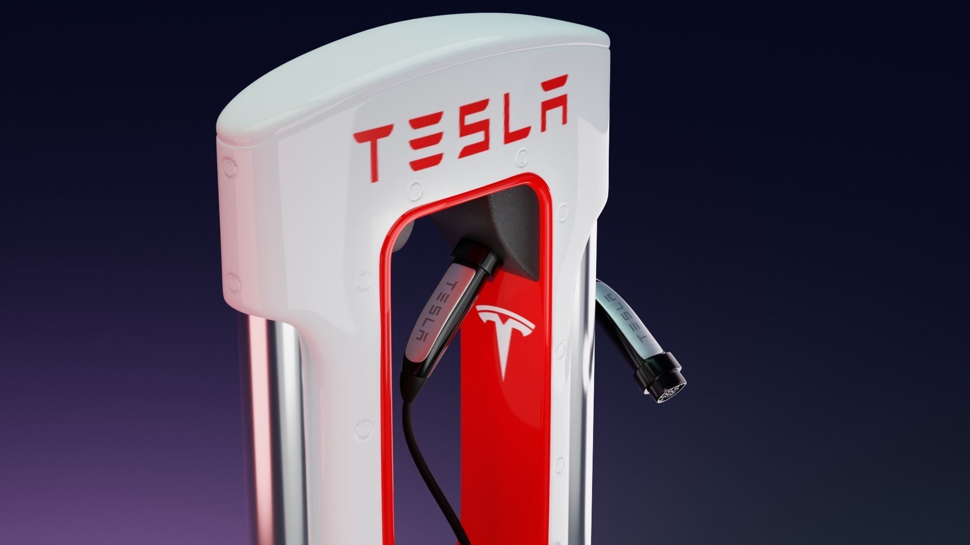Tesla Electric Vehicle Charging Station and Charge Plug free VR / AR ...