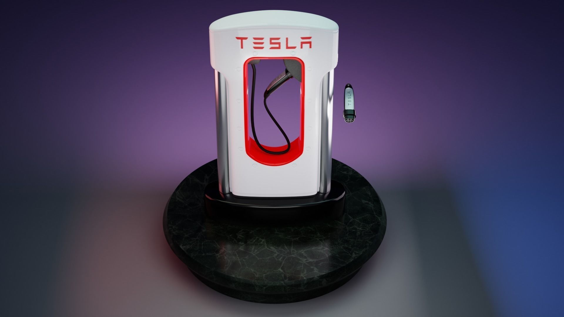 Tesla Electric Vehicle Charging Station and Charge Plug free VR / AR ...