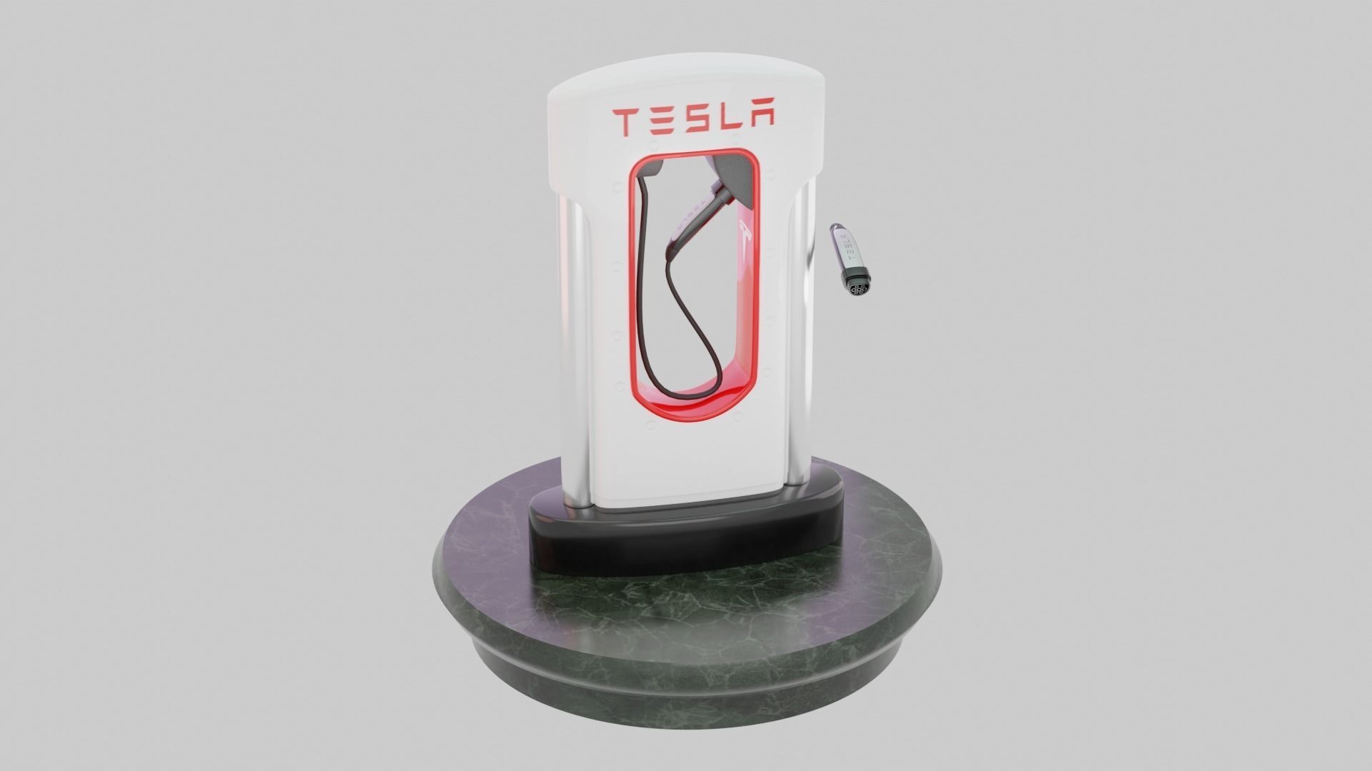 Tesla Electric Vehicle Charging Station and Charge Plug free VR / AR ...