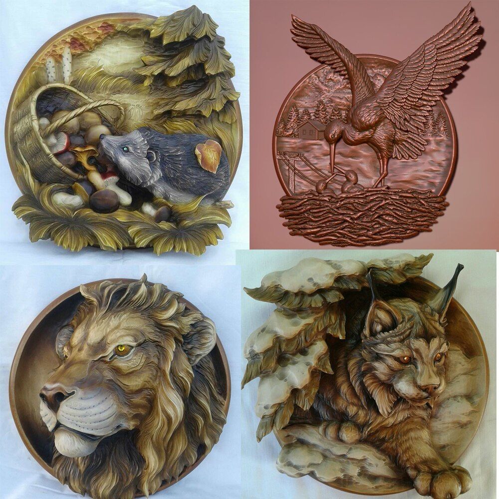 27 pieces 3D Relief Animals Hunting STL format 3D model 3D printable ...
