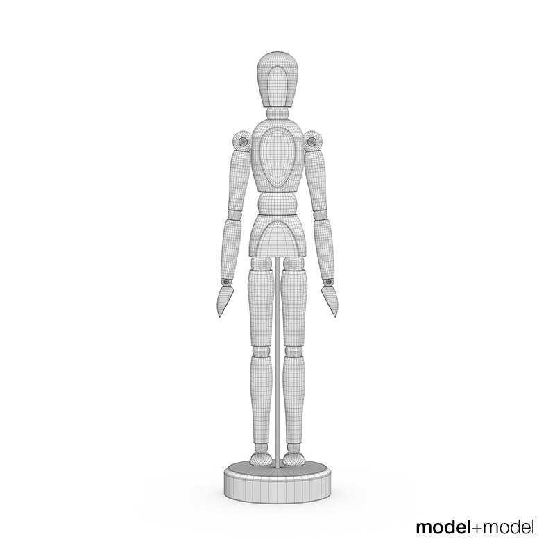 Wooden man figure 3D model | CGTrader