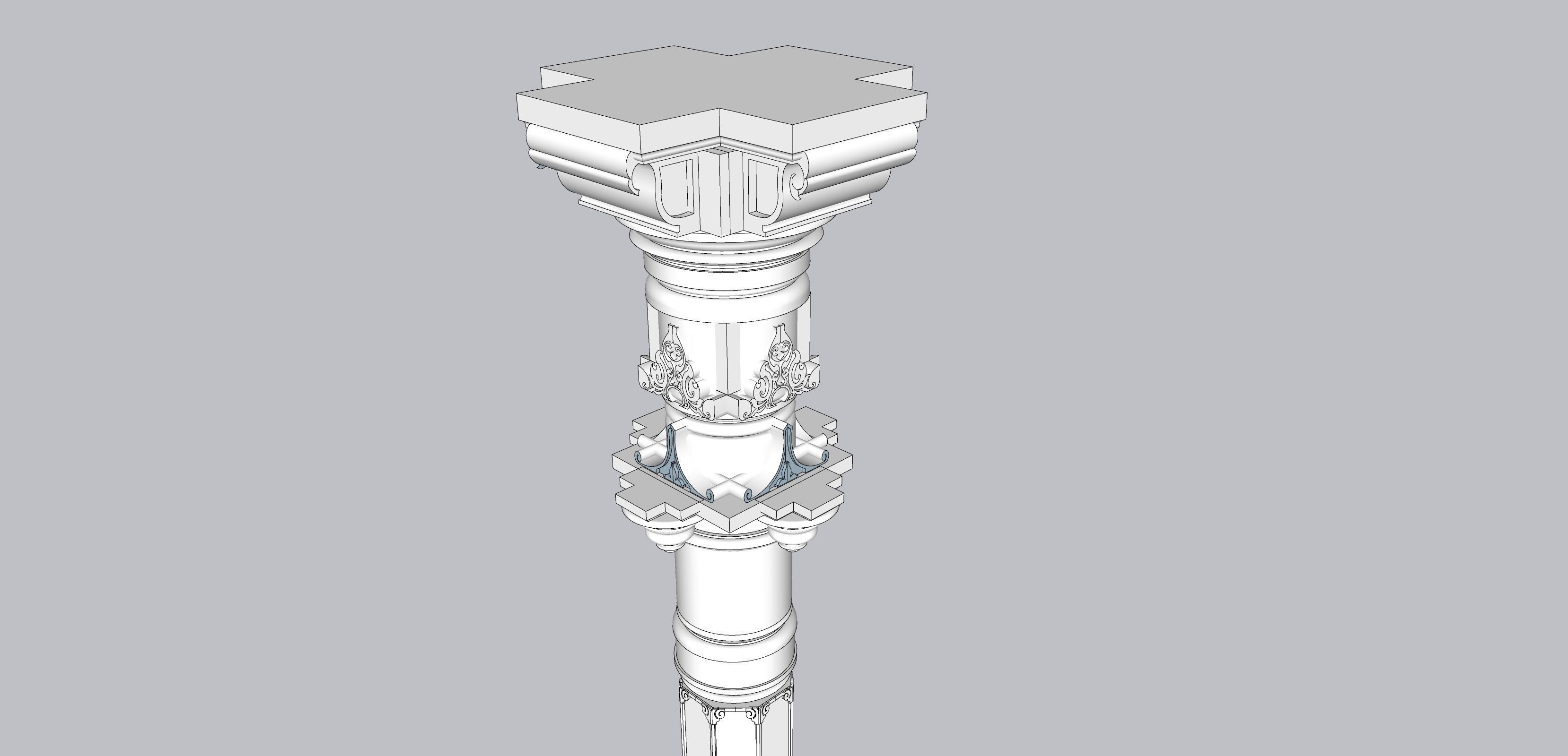 indian jodhpuri stone piller column 3D model | CGTrader