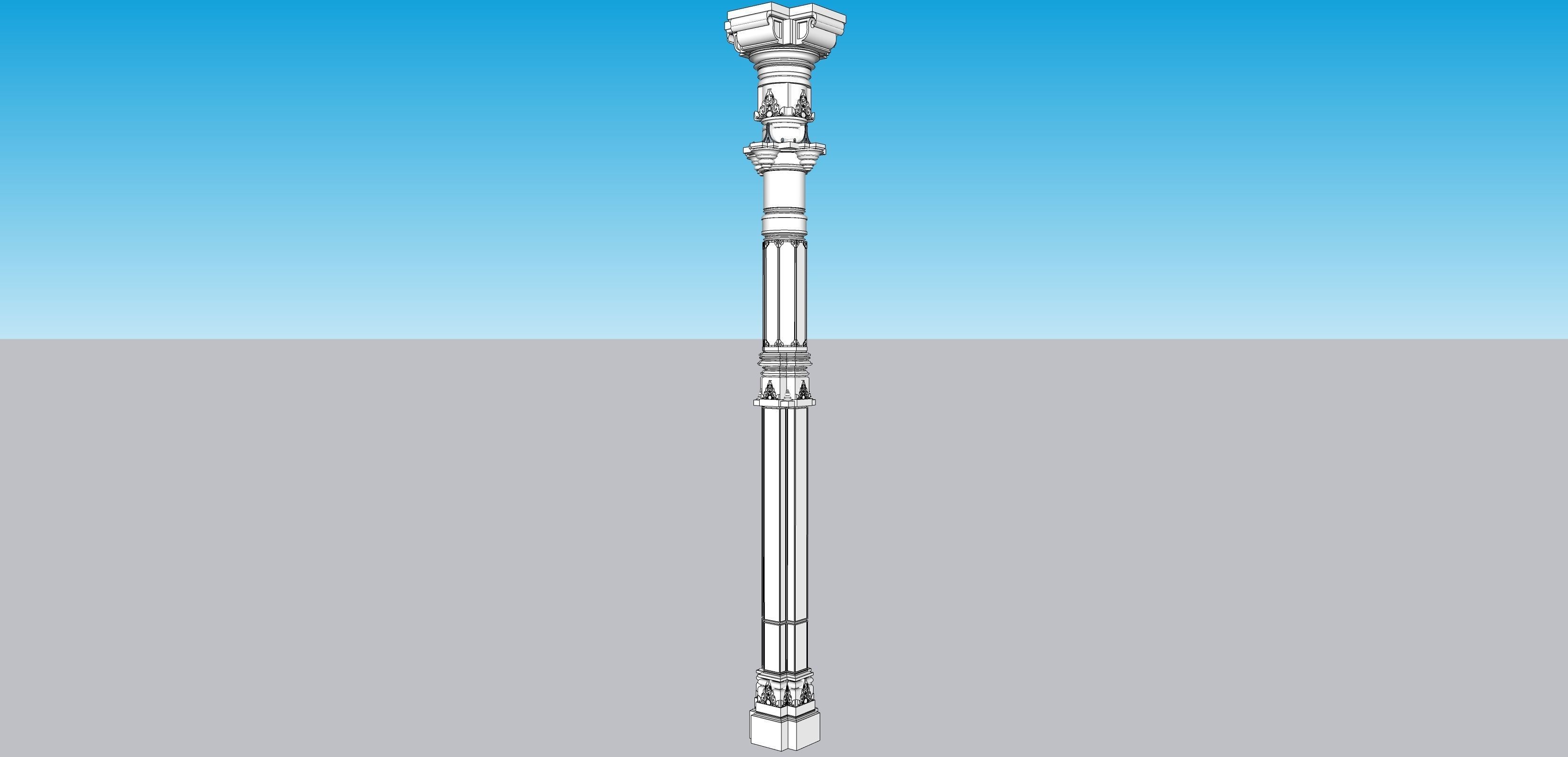 indian jodhpuri stone piller column 3D model | CGTrader