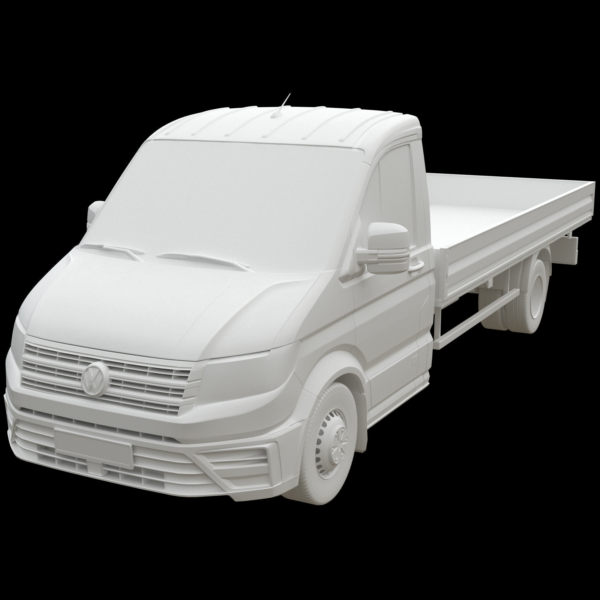 VW Crafter 2 Flatbed Truck MAXI 50 3D model | CGTrader