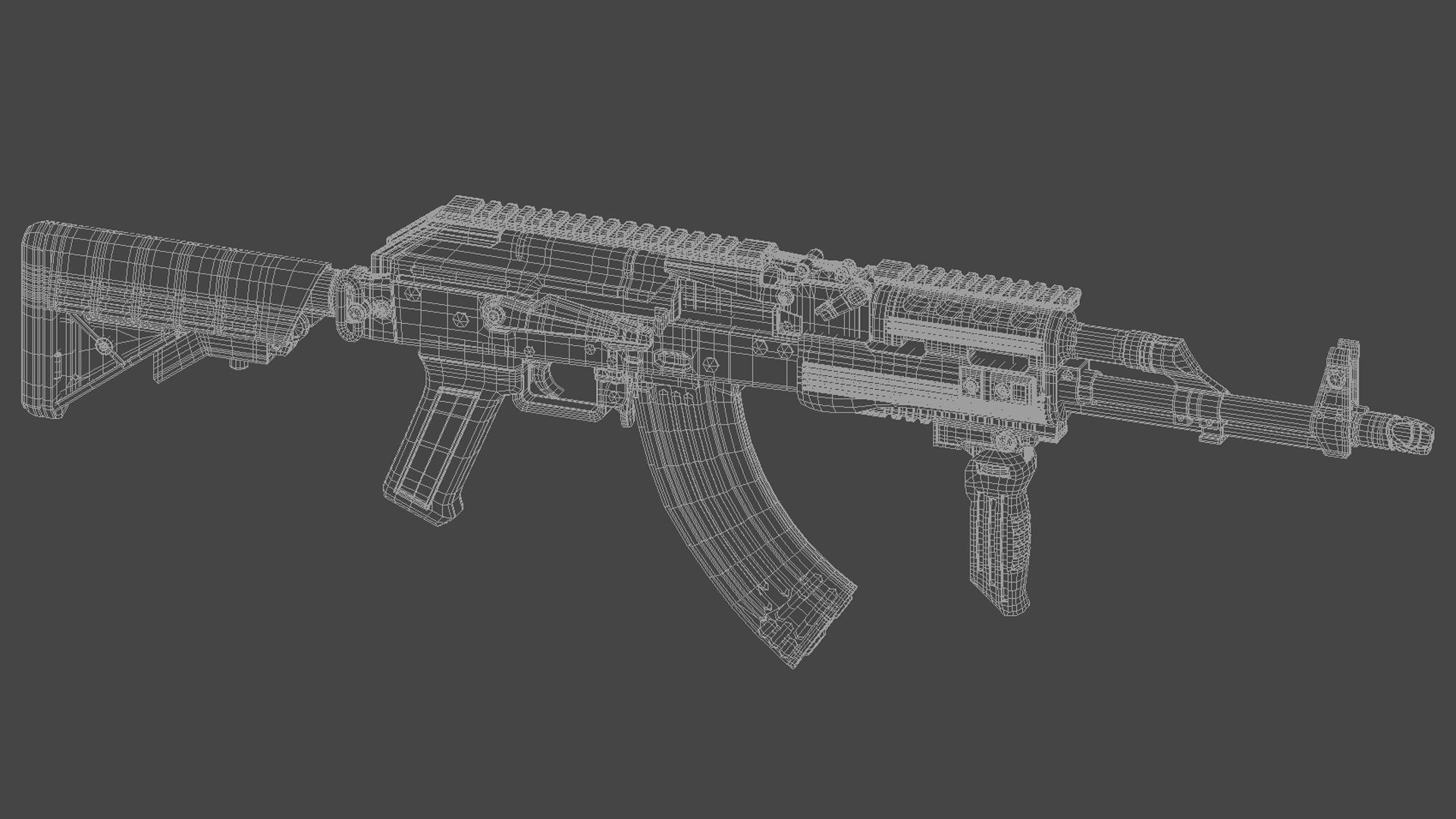 Ak 47 tactical ris m4 stock 3D model | CGTrader