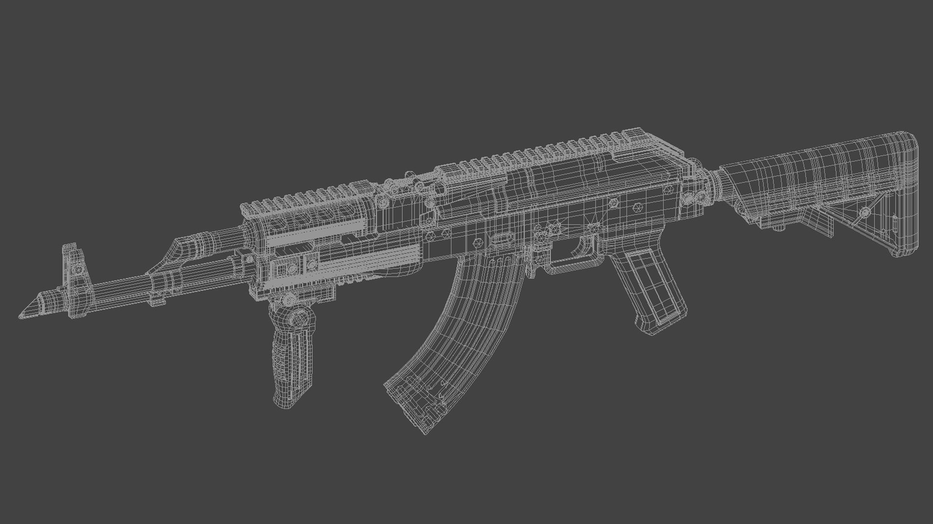 Ak 47 tactical ris m4 stock 3D model | CGTrader