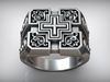 Square Cross Pattern Silver Signet 3D model 3D printable | CGTrader