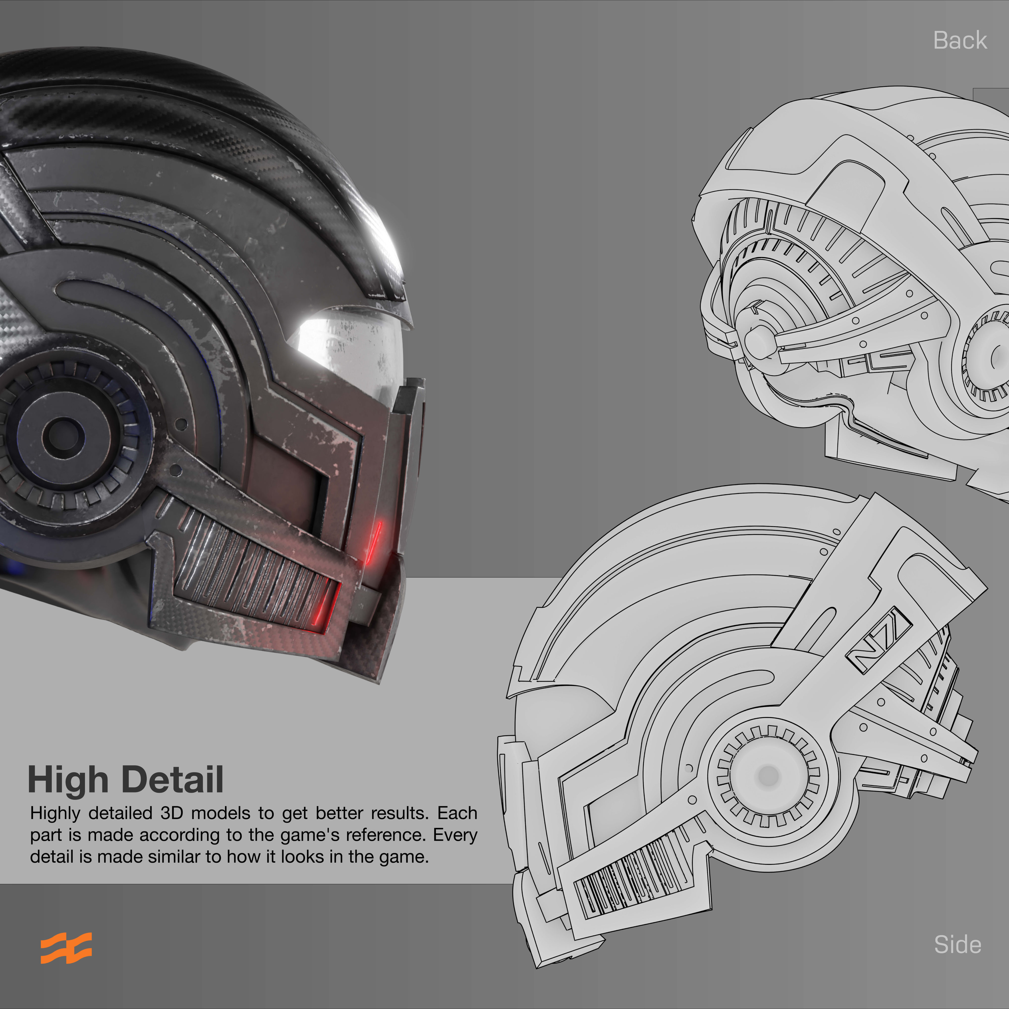 Mass Effect - N7 Helmet Shepard 3D Model 3D model 3D printable | CGTrader