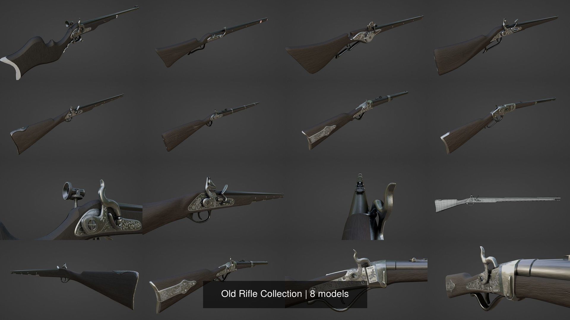 Old Rifle Collection VR / AR / low-poly | CGTrader