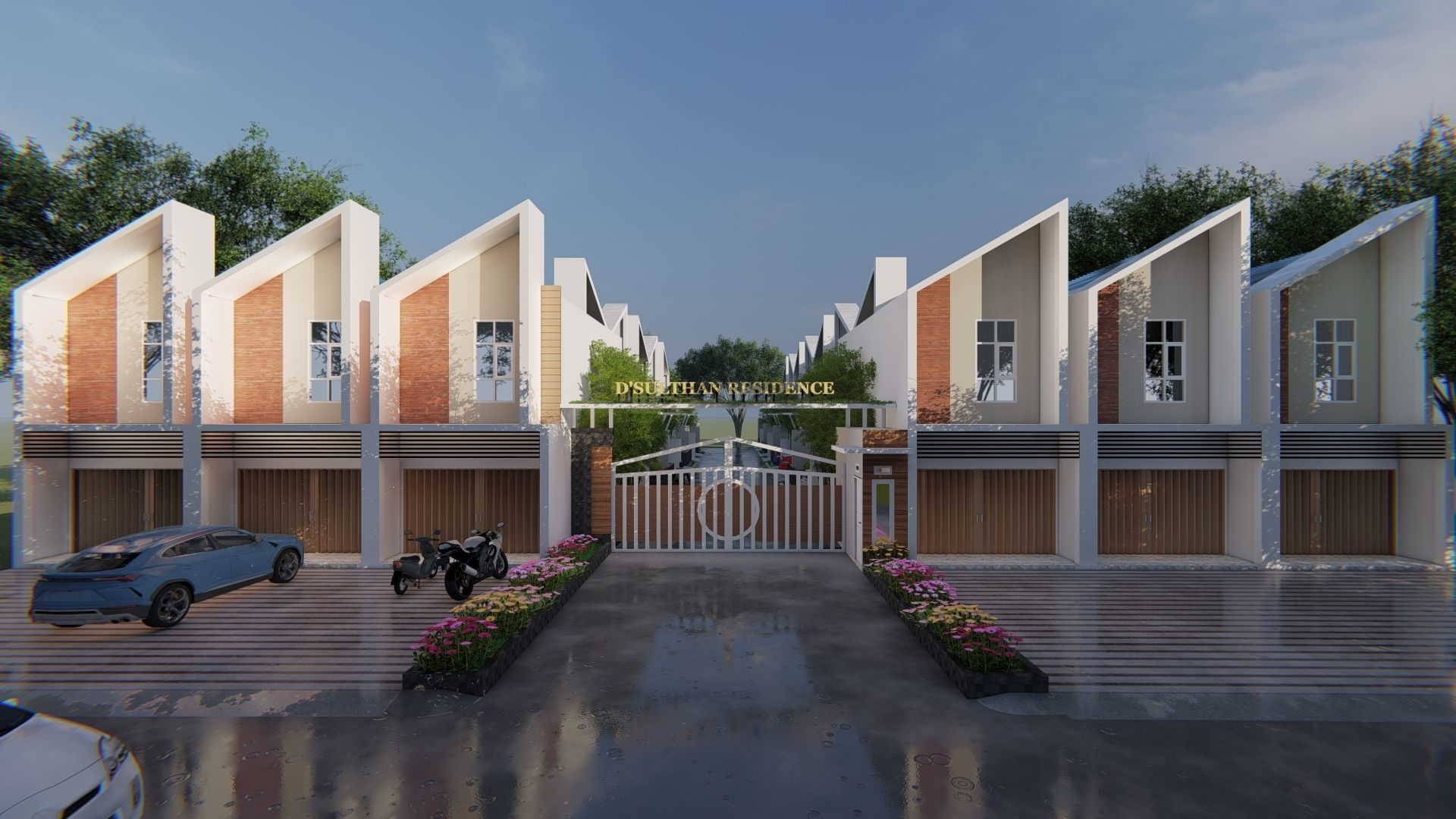Komplek Perumahan Skandinavian 3D model | CGTrader